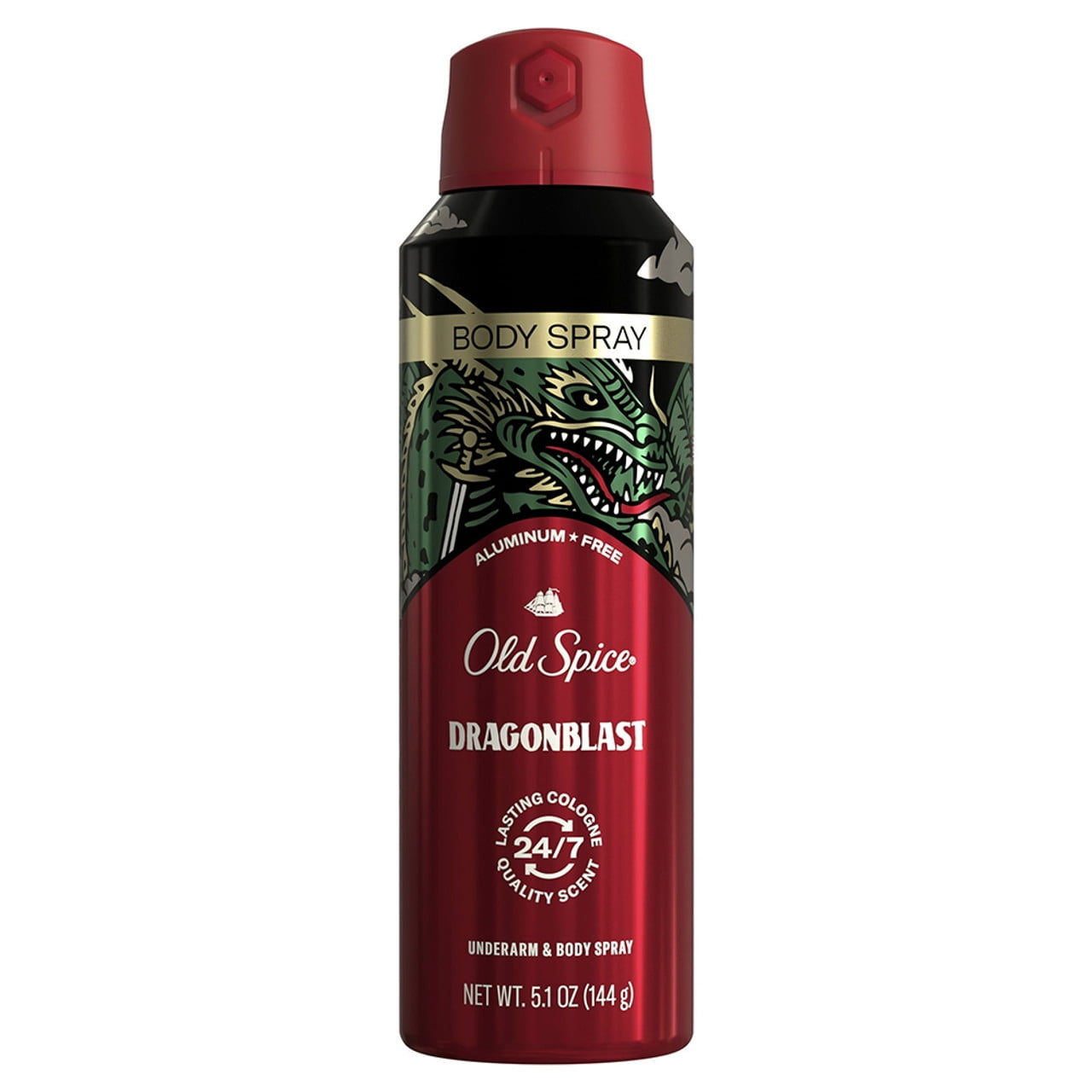 Old Spice Dragonblast Aluminum Free Underarm Body Spray for Men, 5.1 Oz ...