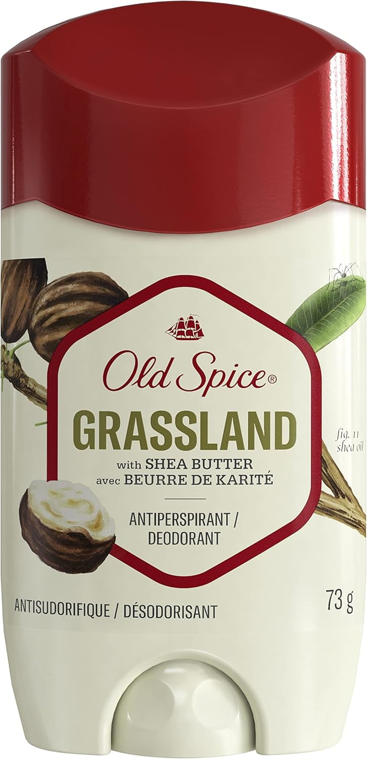 Old Spice Men's Antiperspirant & Deodorant Grassland with Shea Butter ...