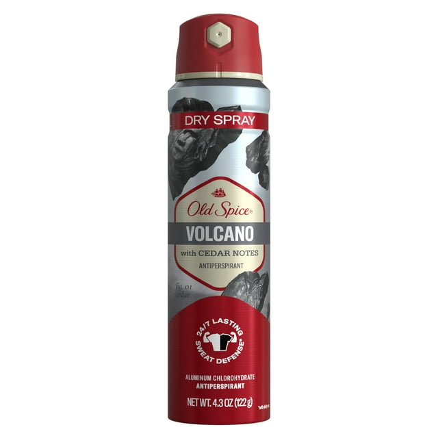 Old Spice Men's Antiperspirant & Deodorant Invisible Dry Spray, Volcano ...