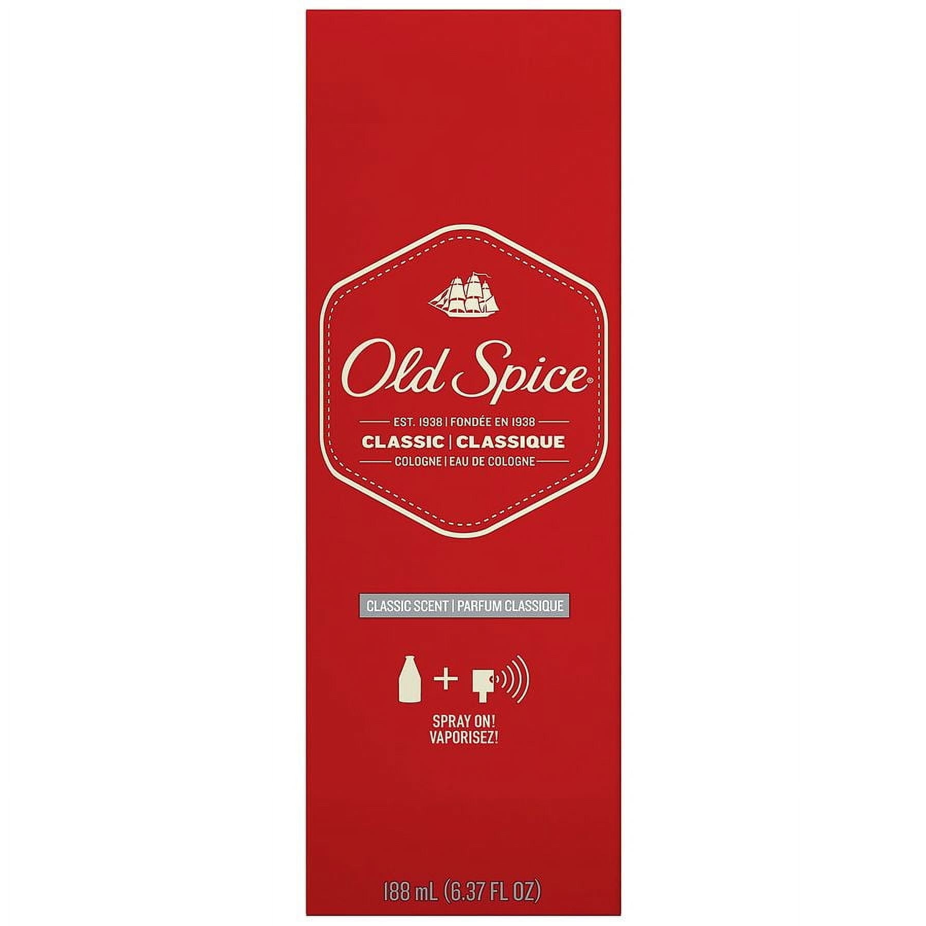 Old Spice Men's Cologne Spray Classic 6.37 fl oz Pack of 2 - Walmart.com