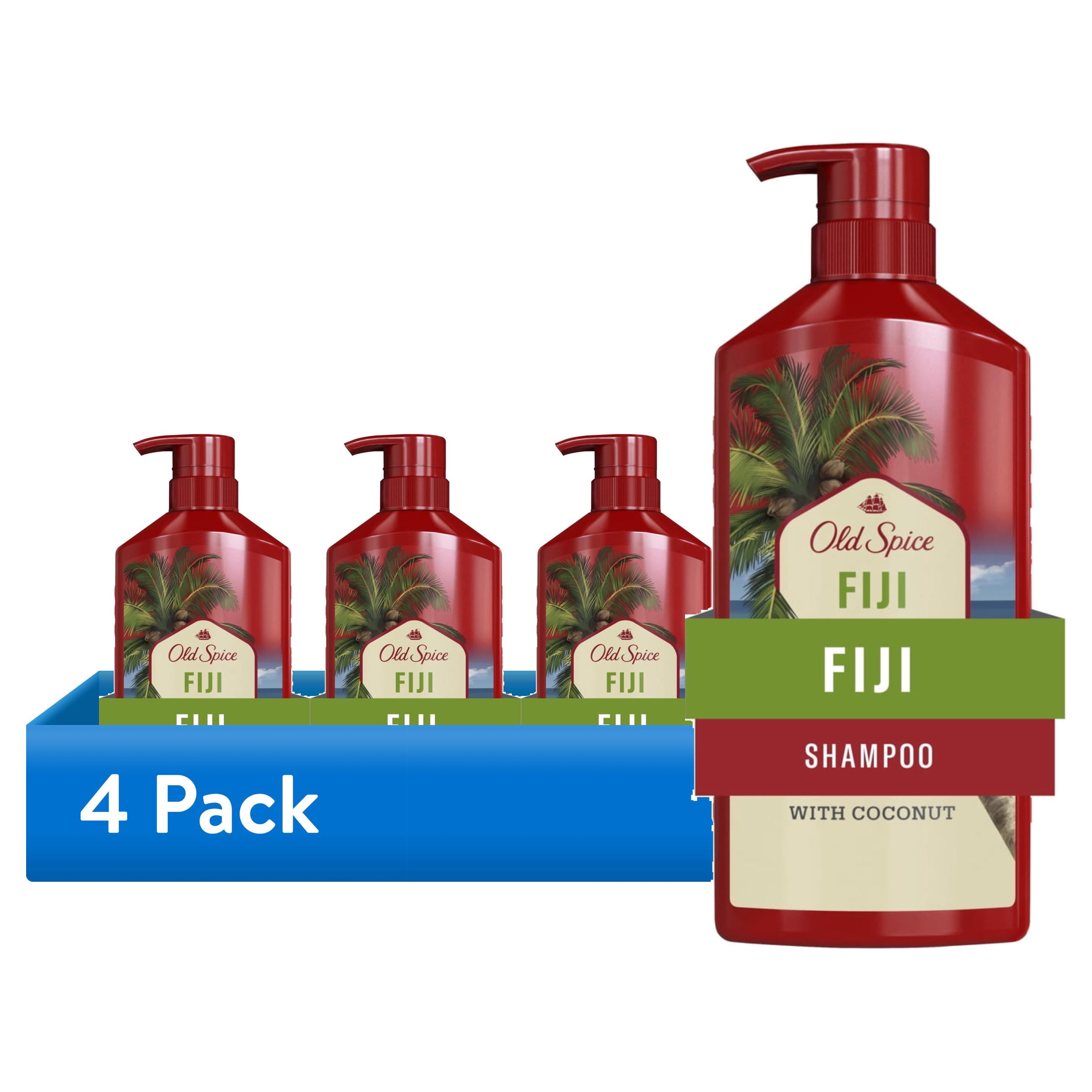 (4 pack) Old Spice Men's Fiji Shampoo for All Hair Types , 22 fl oz ...