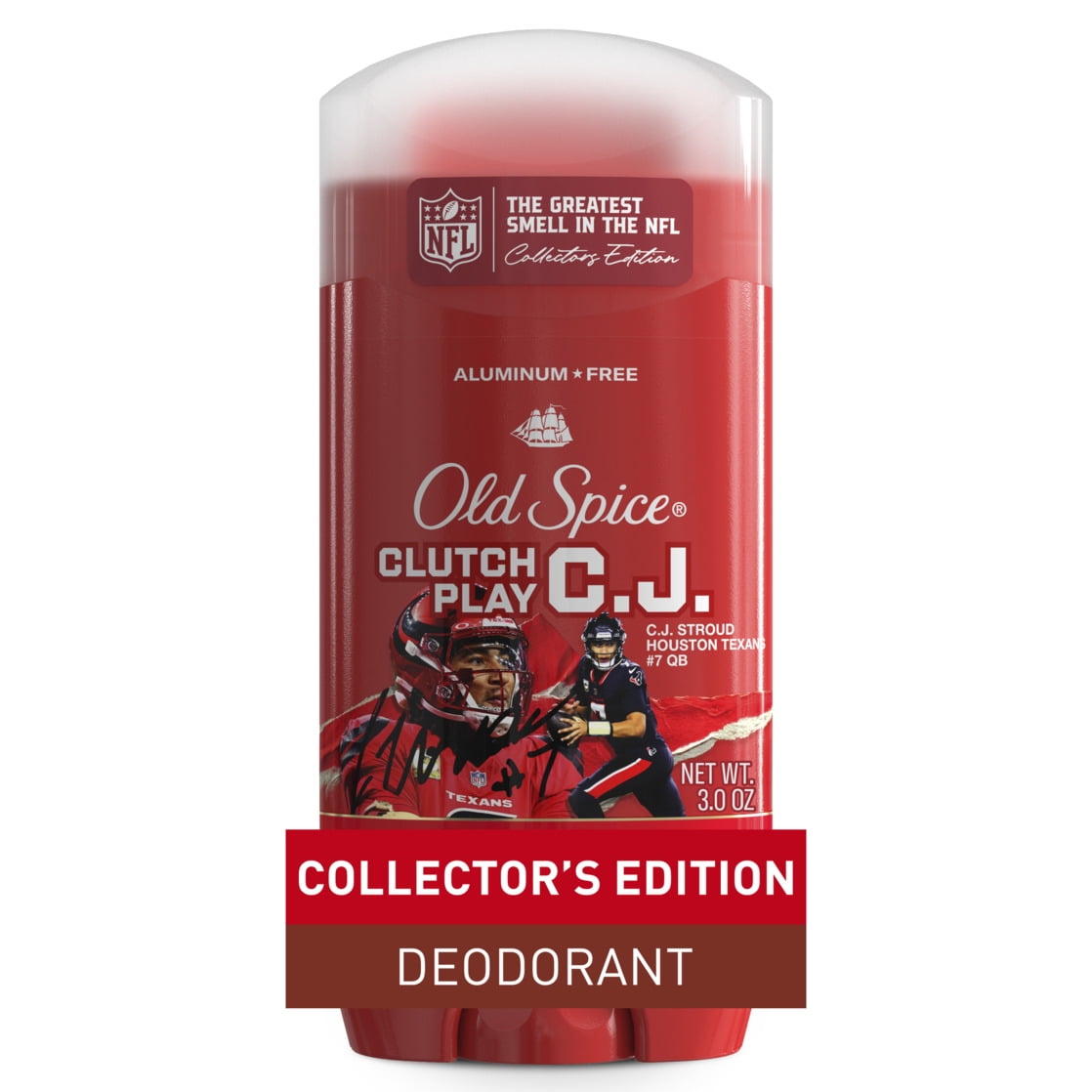 Old Spice Men's Aluminum Free Deodorant, NFL Collection, Clutch Play CJ ...