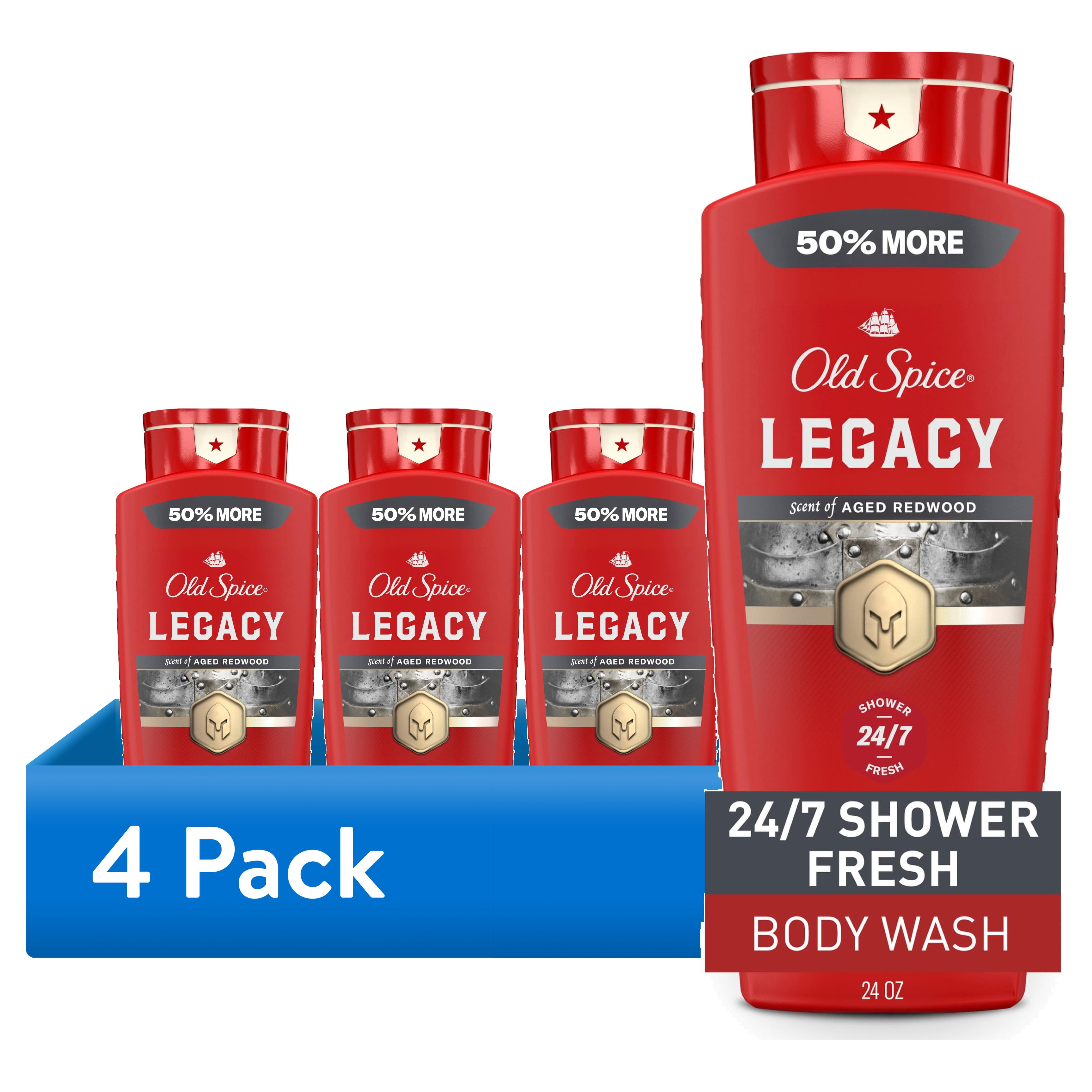 (4 pack) Old Spice Red Collection Body Wash for Men, Legacy Scent, 24oz ...