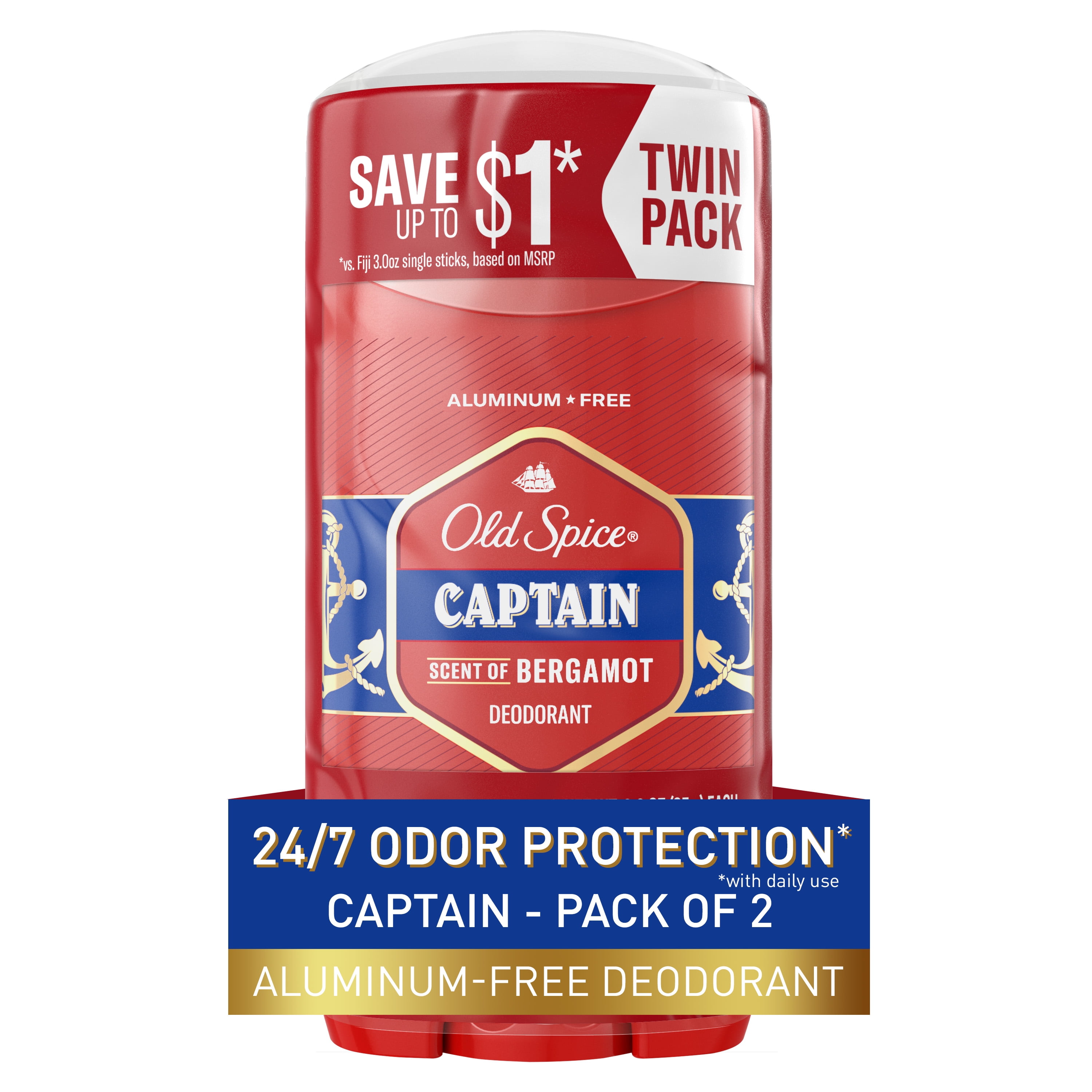 Old Spice Red Collection Deodorant Stick for Men, Captain Scent, 3.0 oz ...