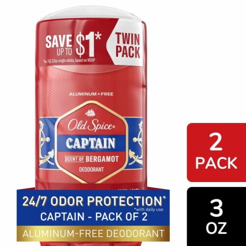 Old Spice Red Collection for Aluminum-Free Men Deodorant Captain Scent ...