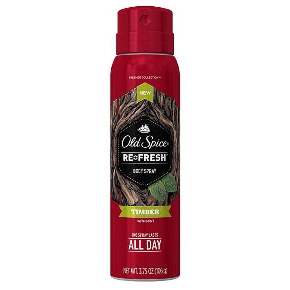 Old Spice Refresh Body Spray, Timber With Mint, 3.75 oz, 2 Pack ...