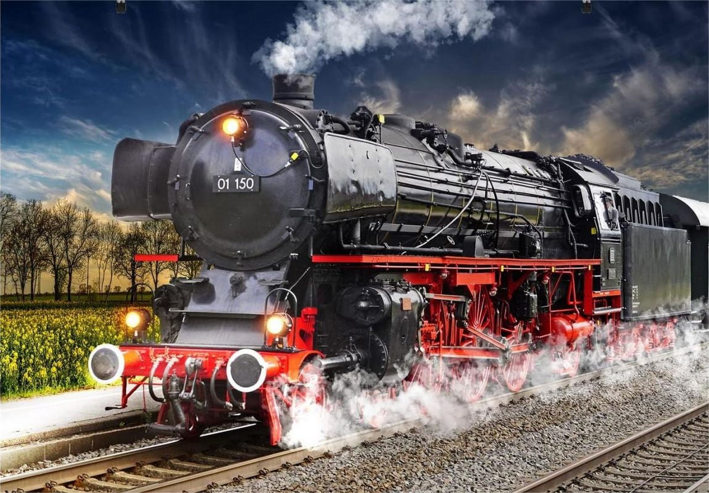 Old Steam Locomotive Banner Custom Birthday Backdrop Background Vintage ...