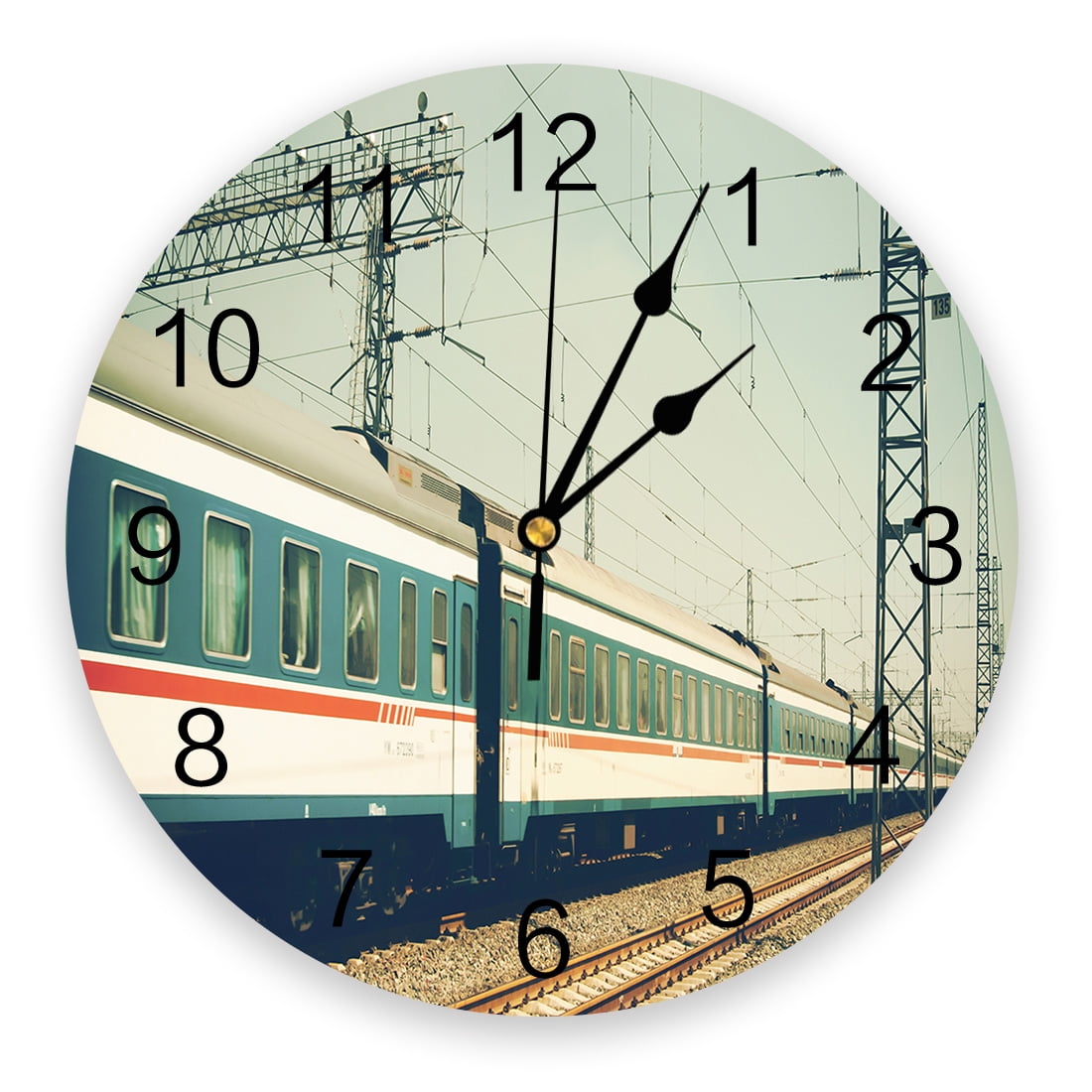 Old Steam Morning Light Valley Bridge Railway New Wall Clock Fashion ...
