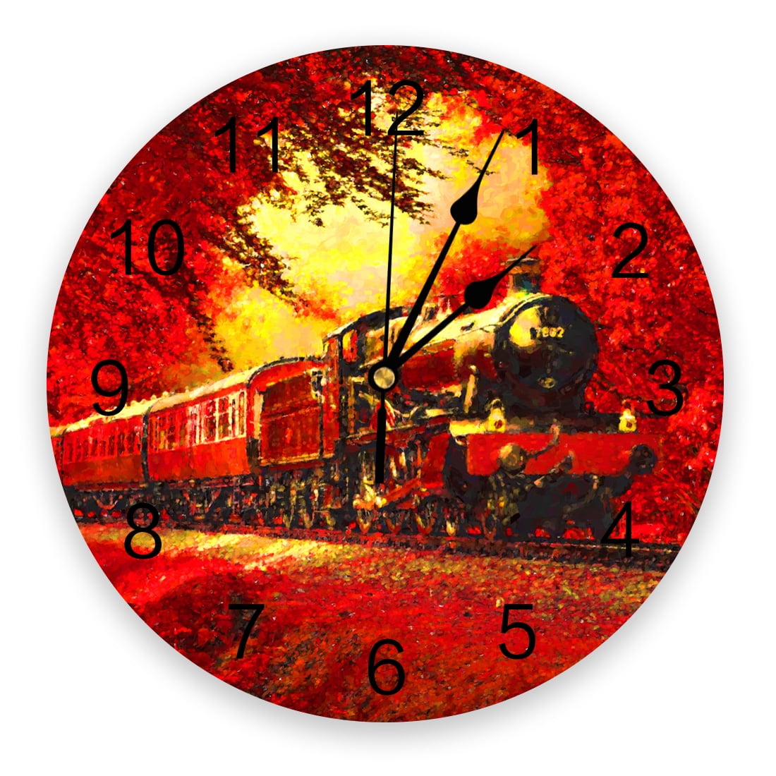 Old Steam Morning Light Valley Bridge Railway New Wall Clock Fashion ...