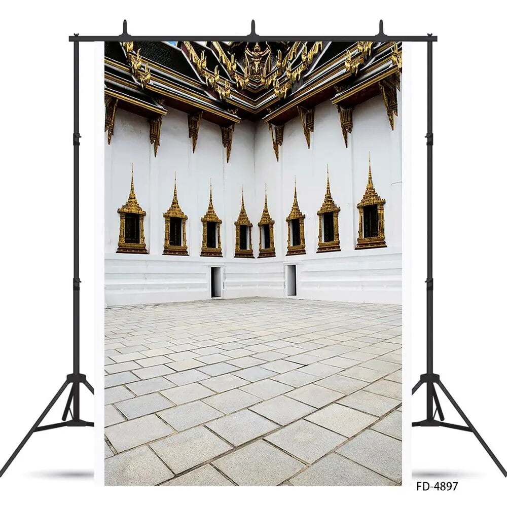 Old Temple Scenic Vintage Brick Floor Scenery Backgrounds Children ...