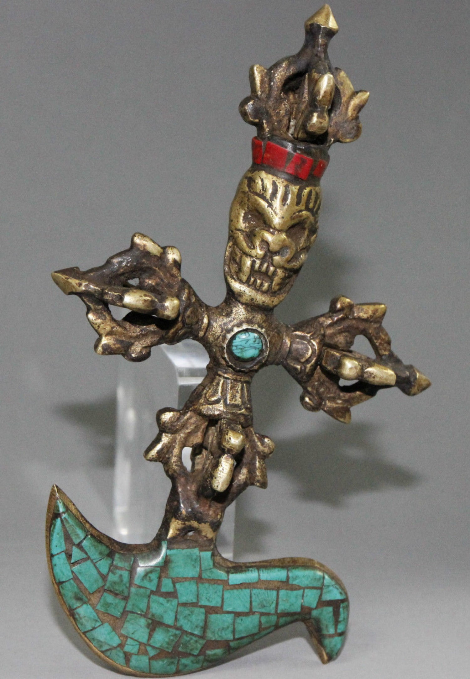 Old Tibet Tibetan Turquoise Bronze Manjushri Bodhisattva Wisdom Sword ...