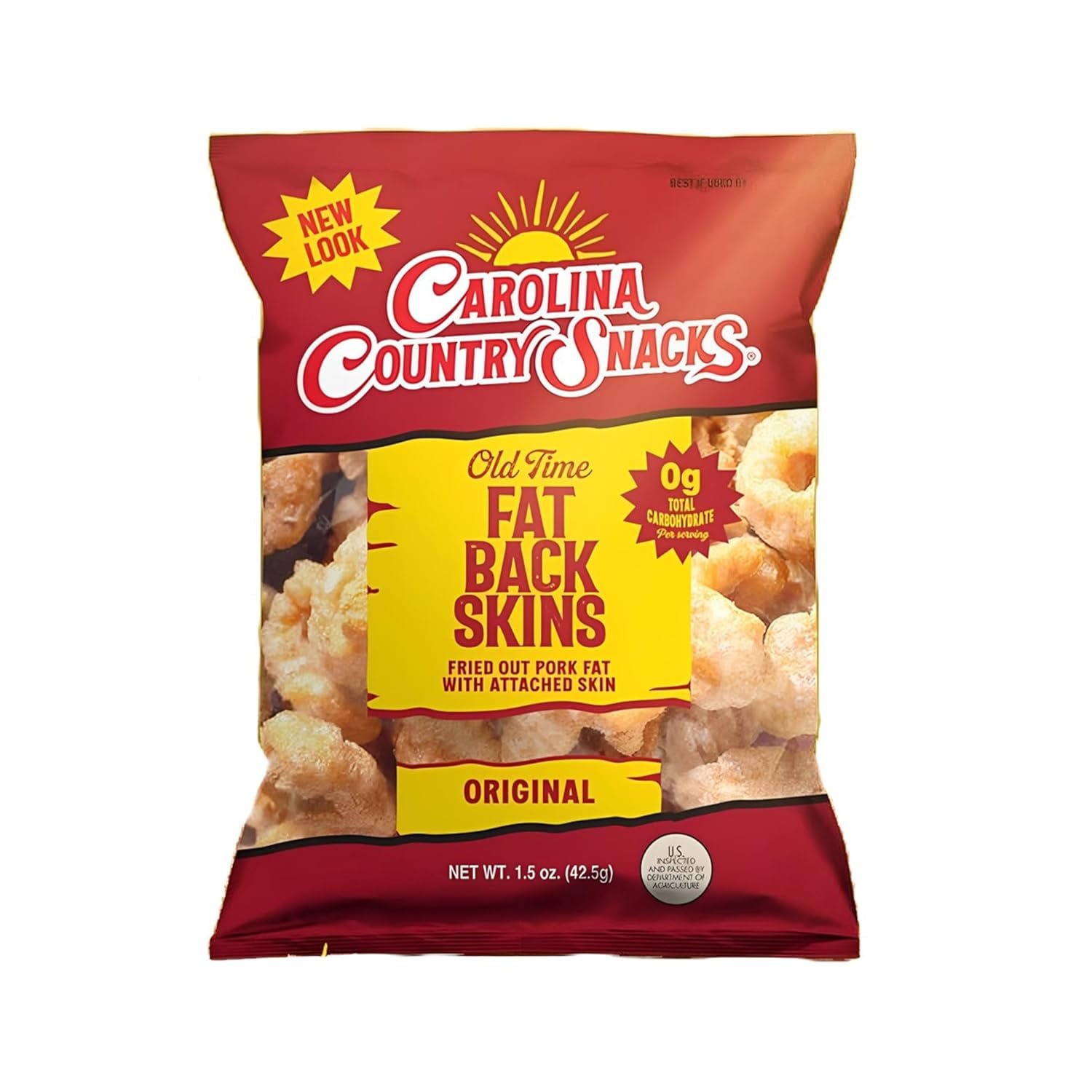 Old Time Back Skins Chicharron (Strips) Plain 12 bags (3.5 oz ...