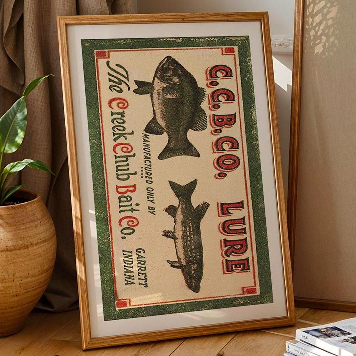 Old Time Fishing Lure Print Gift For Fisherman Vintage Fishing Art ...