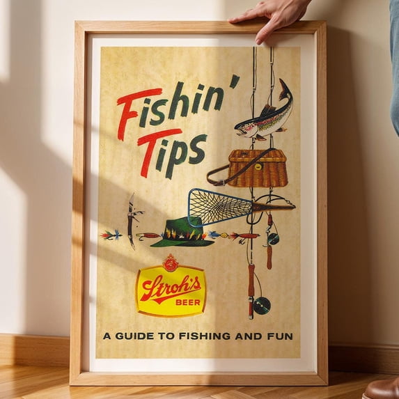 Old Time Fishing Print Gift For Fisherman Retro Fishing Art Poster ...