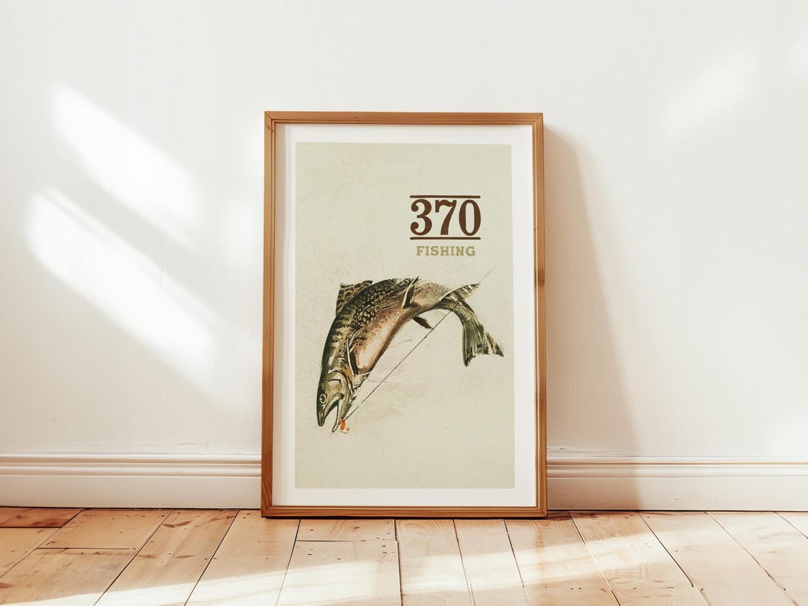 Old Time Fishing Print Outdoors Art Gift For Dad Retro Fishing Art ...