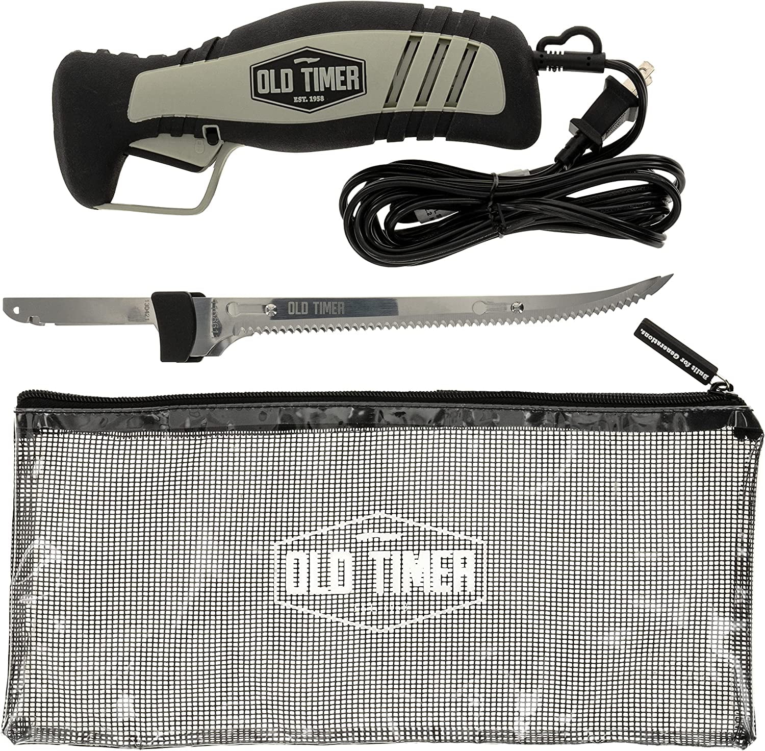 Old Timer Electric Fillet Knife with Rechargeable Battery, 8" Blade ...