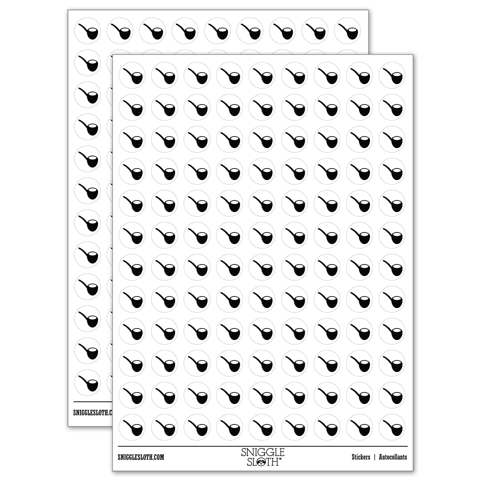 Old Timey Pipe 200+ Round Stickers - White - Gloss Finish - 0.50" Size ...