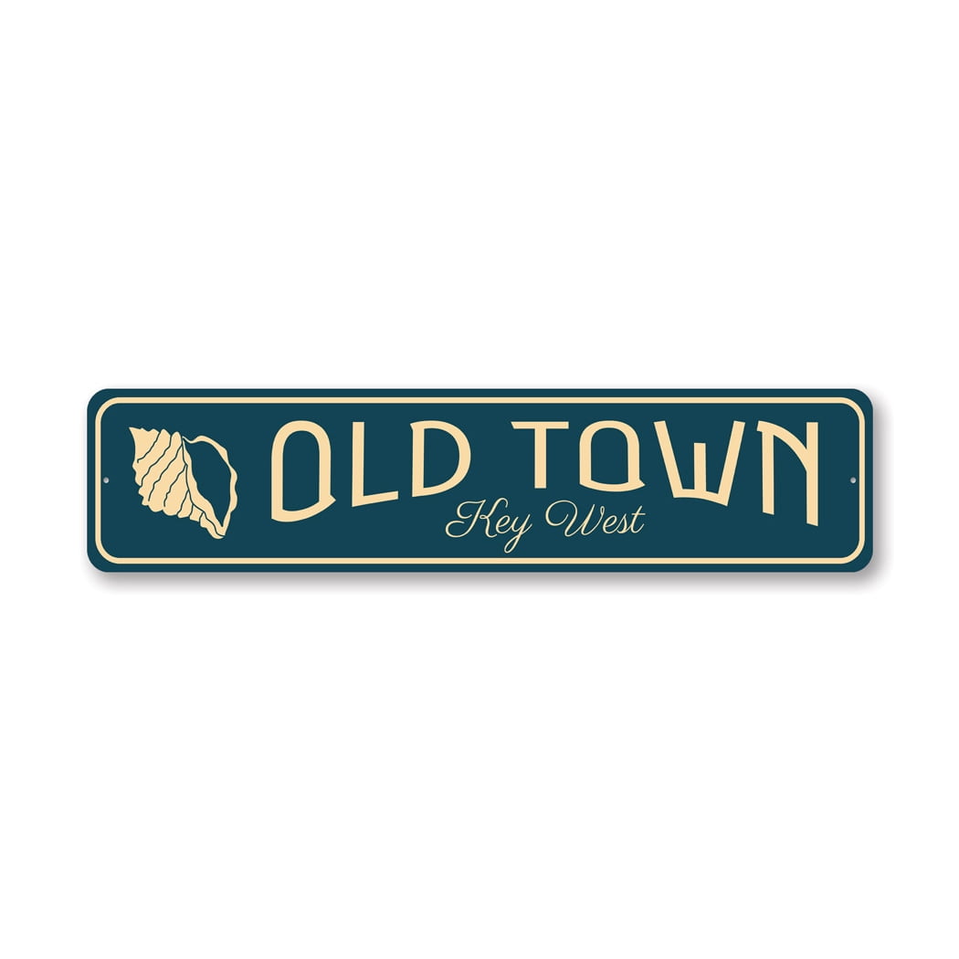 Old Town Key West Conch Shell Aluminum Metal Decor Sign - 4x18 inches ...