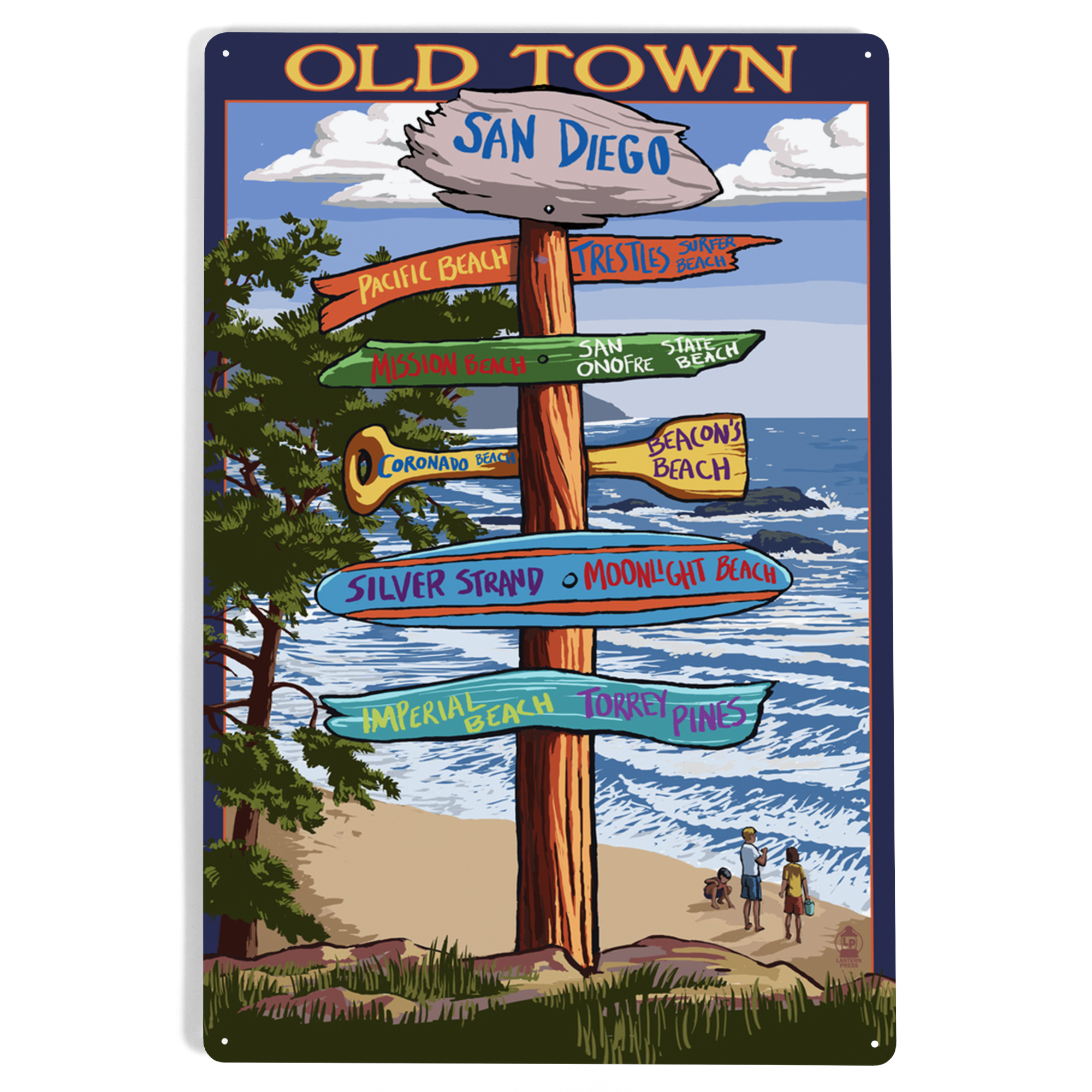 Old Town, San Diego, California, Destination Sign (12x18 Aluminum Art ...