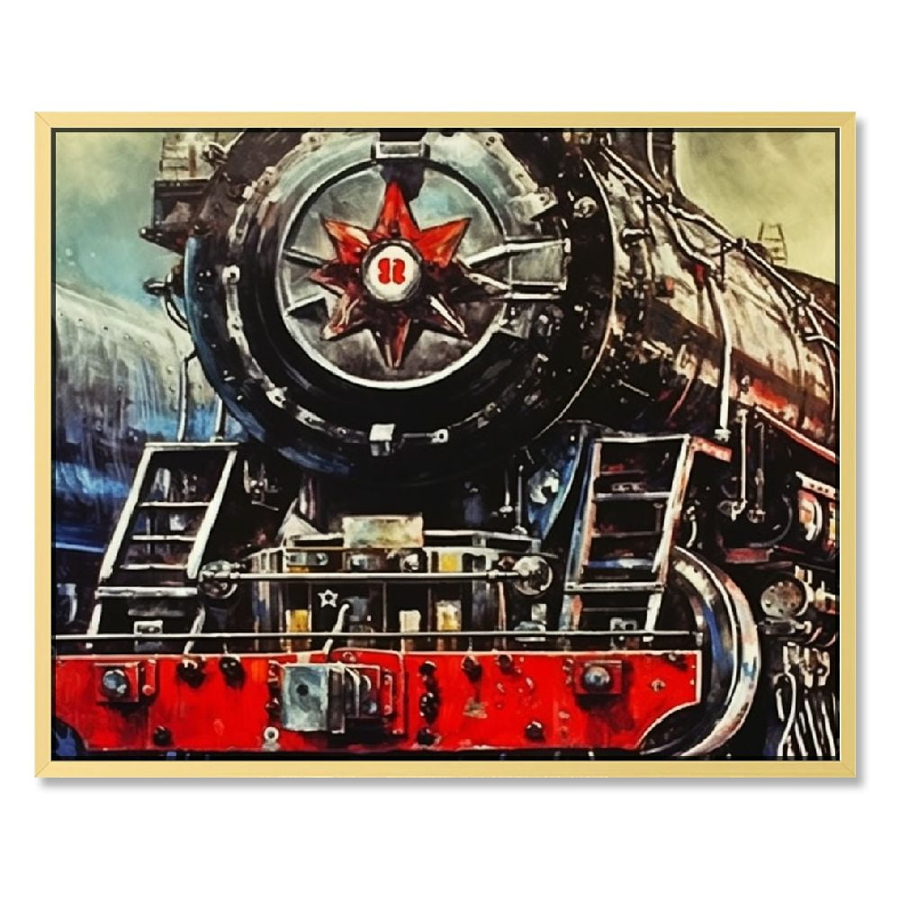 Old Train Canvas Wall Art Locomotive Wall Decor Rustic Steam Painting ...