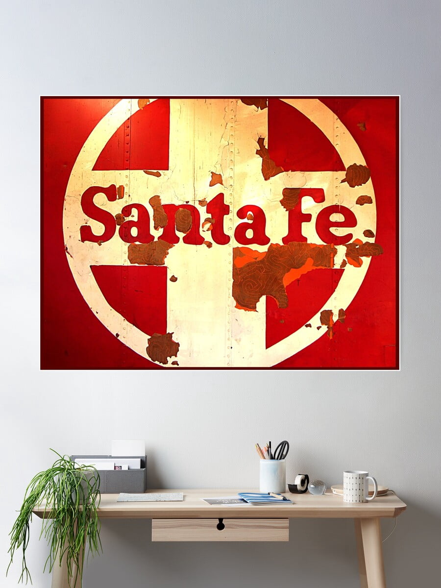 Old Train Sign, Santa Fe, New Mexico Poster Wall Art, Modern Wall Decor ...