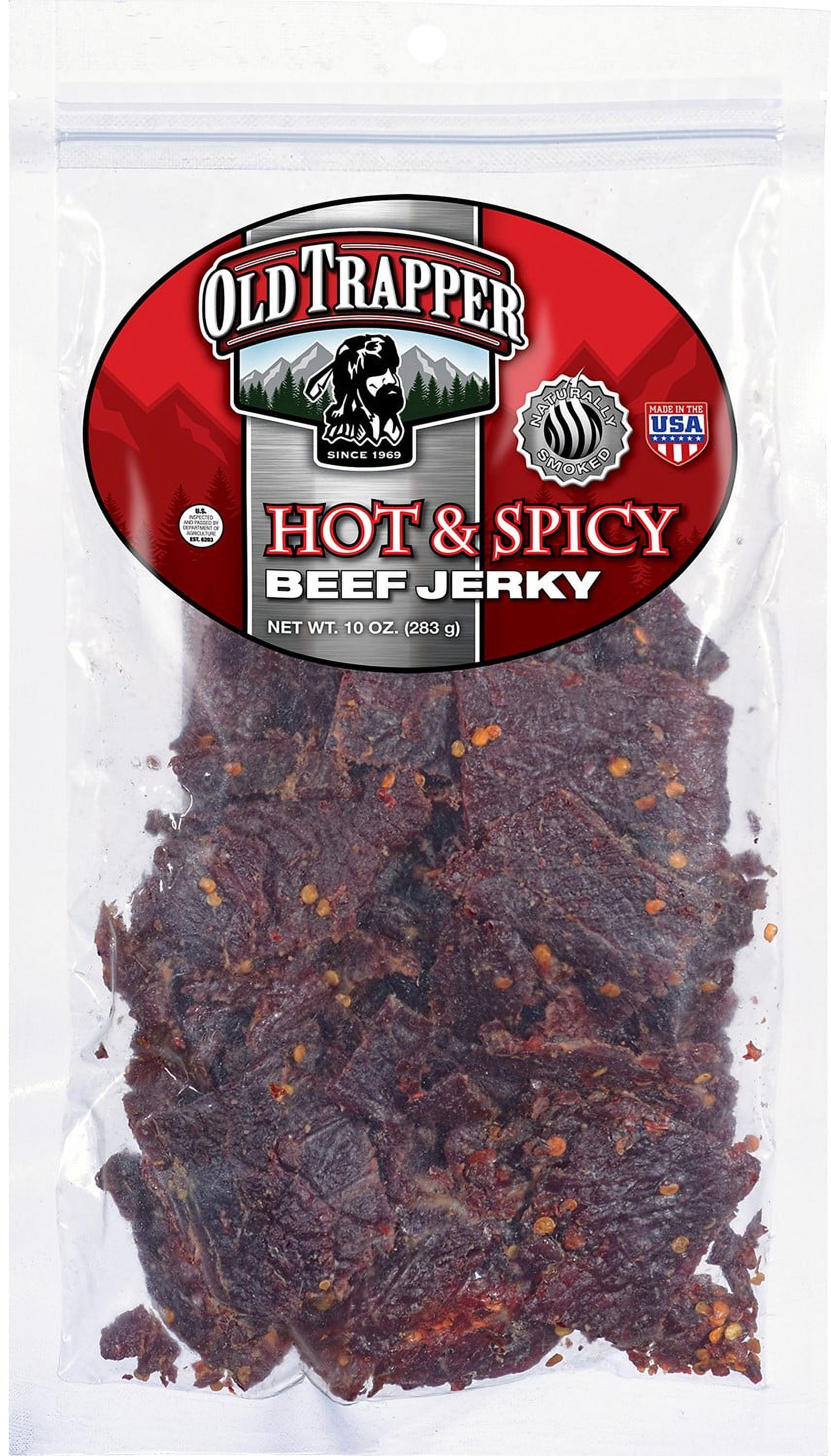 (2 pack) Old Trapper Naturally Smoked Hot and Spicy Beef Jerky, 10oz ...