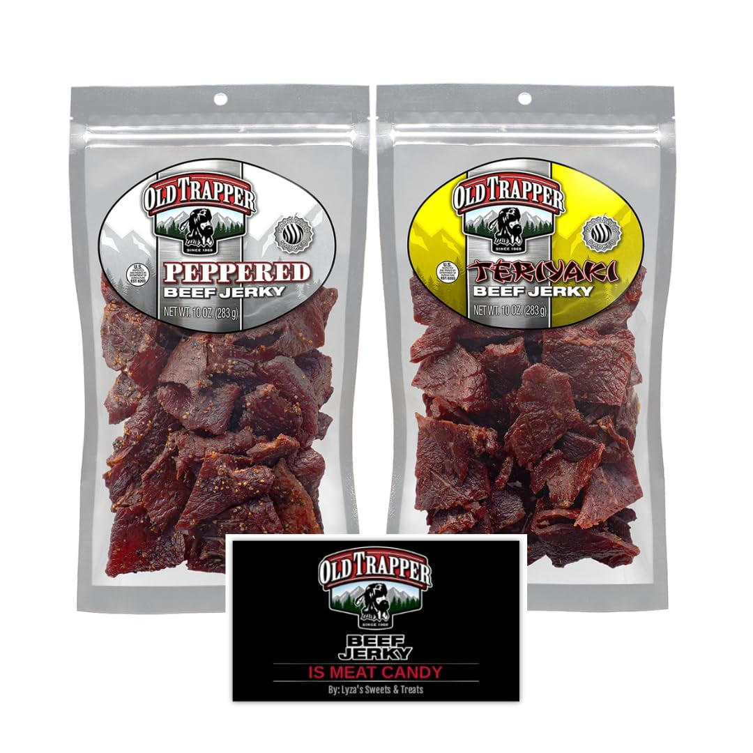 Old Trapper Beef Jerky CCF19 Gift Set, Peppered & Teriyaki, Traditional ...