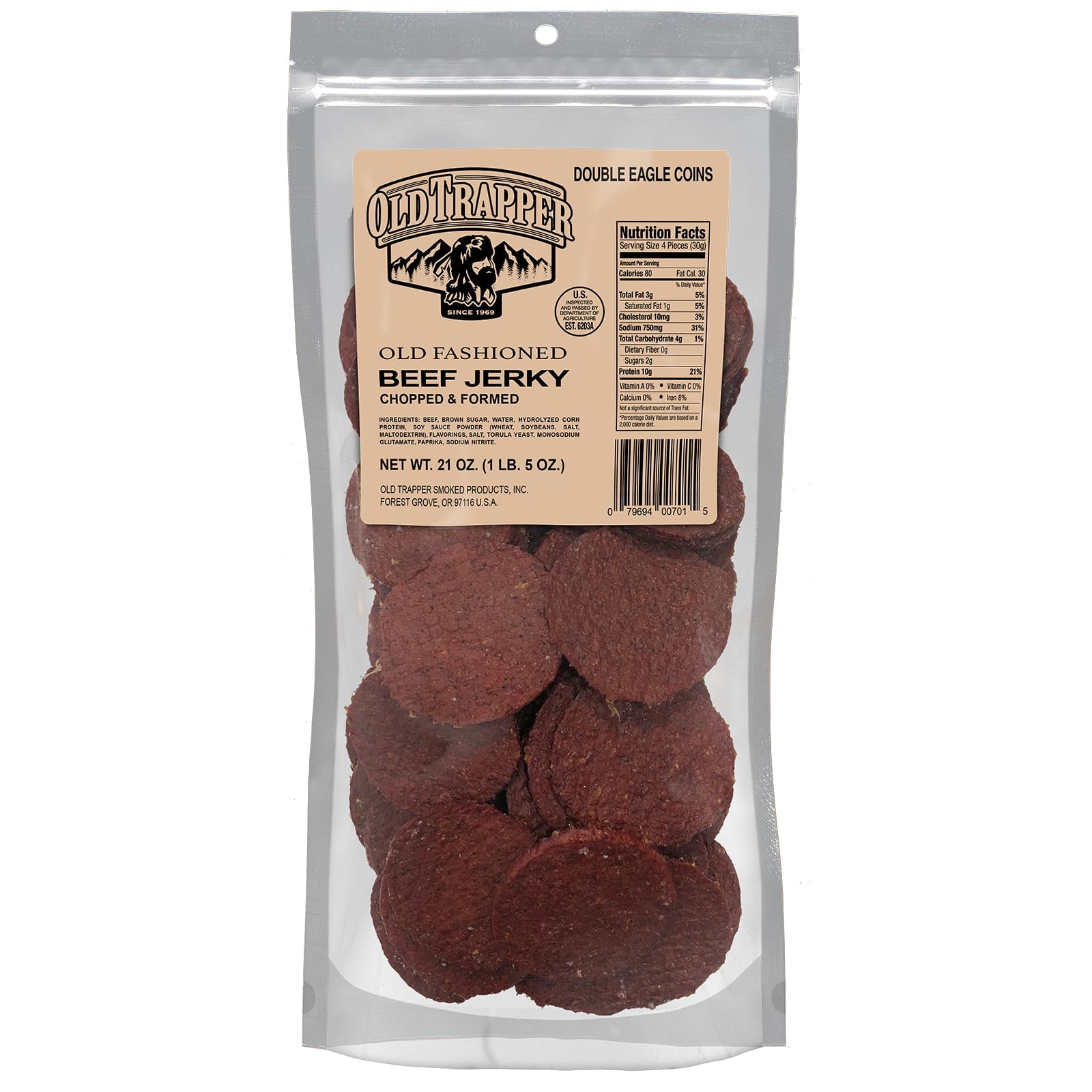 Old Trapper Double Eagle BCF26 Beef Jerky, Old-Fashioned Flavor, 21 ...