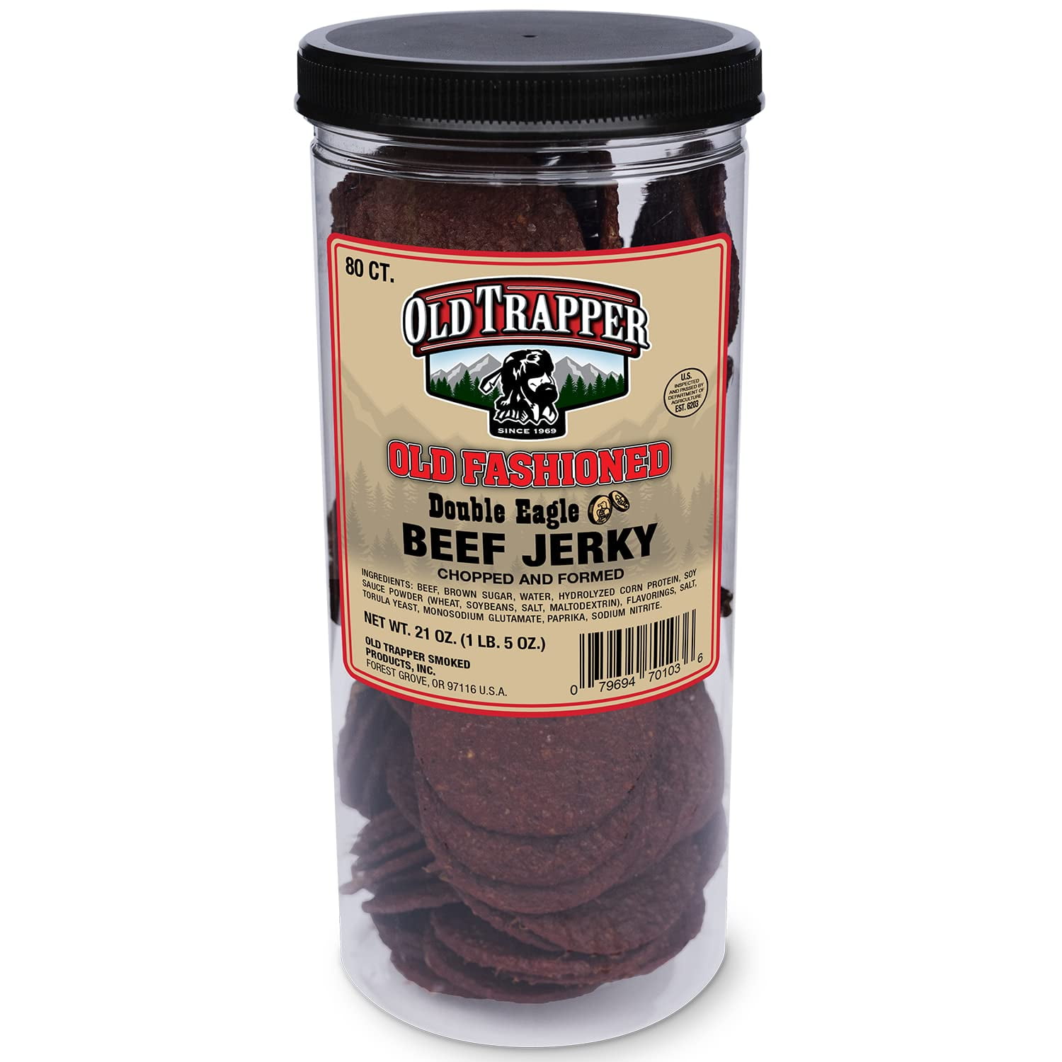 Old Trapper Double Eagle MFF30 Beef Jerky, Old-Fashioned Flavor, 21oz ...