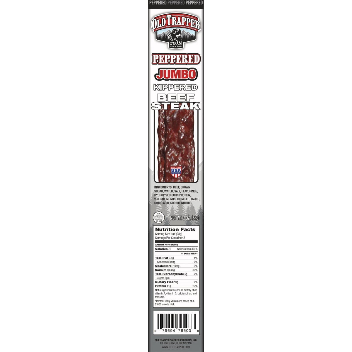 Old Trapper Jumbo Kippered Beef Steak Jerky - Pack of 4 - Walmart.com