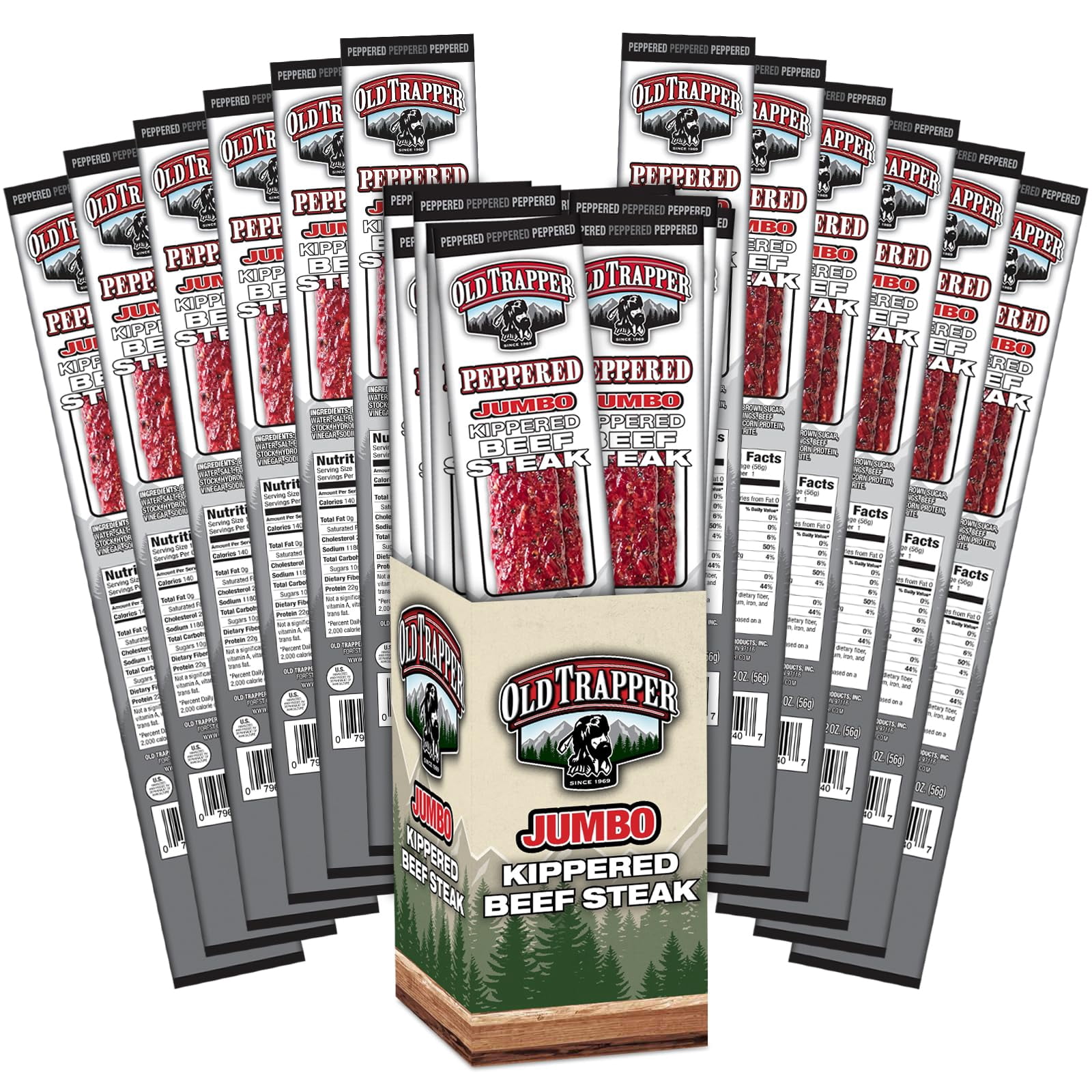 Old Trapper Kippered Steak, BCF26 Peppered Flavor, Two-Ounce ...