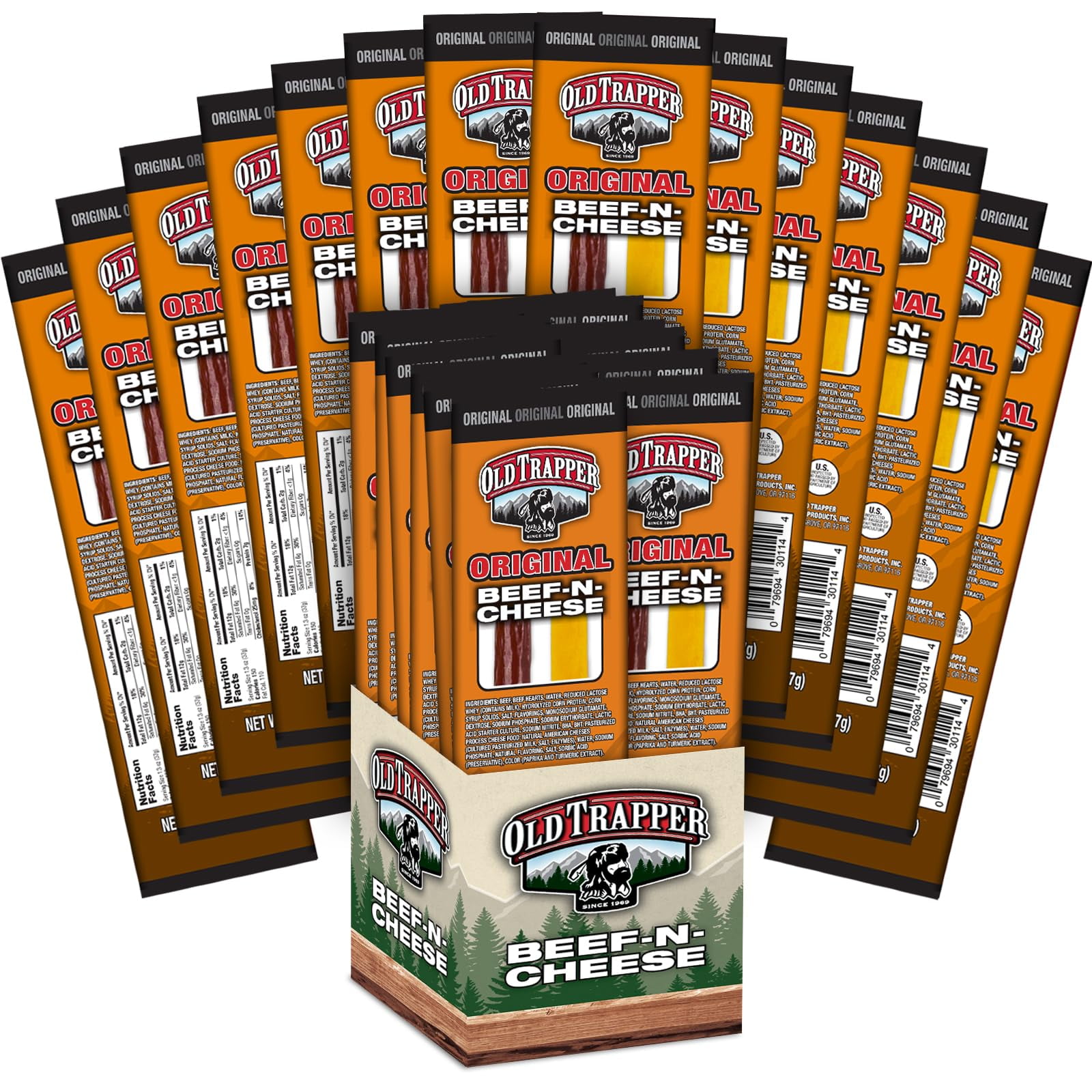 Old Trapper Original Beef-N-Cheese CM31 | Traditional Style Real Wood ...