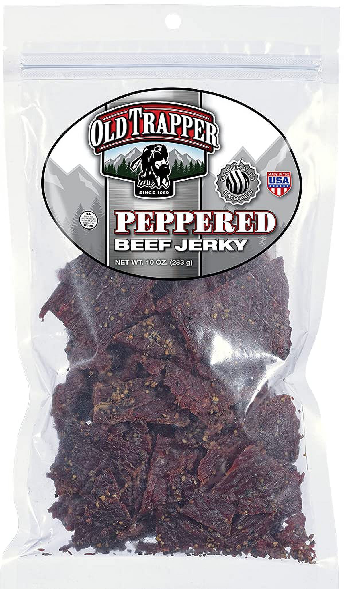 Old Trapper Peppered Beef Jerky | Traditional Style Real Wood Smoked ...