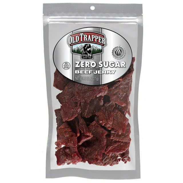 Old Trapper Zero Sugar Beef HYZ01 Jerky, Eight-Ounce Individual Package ...