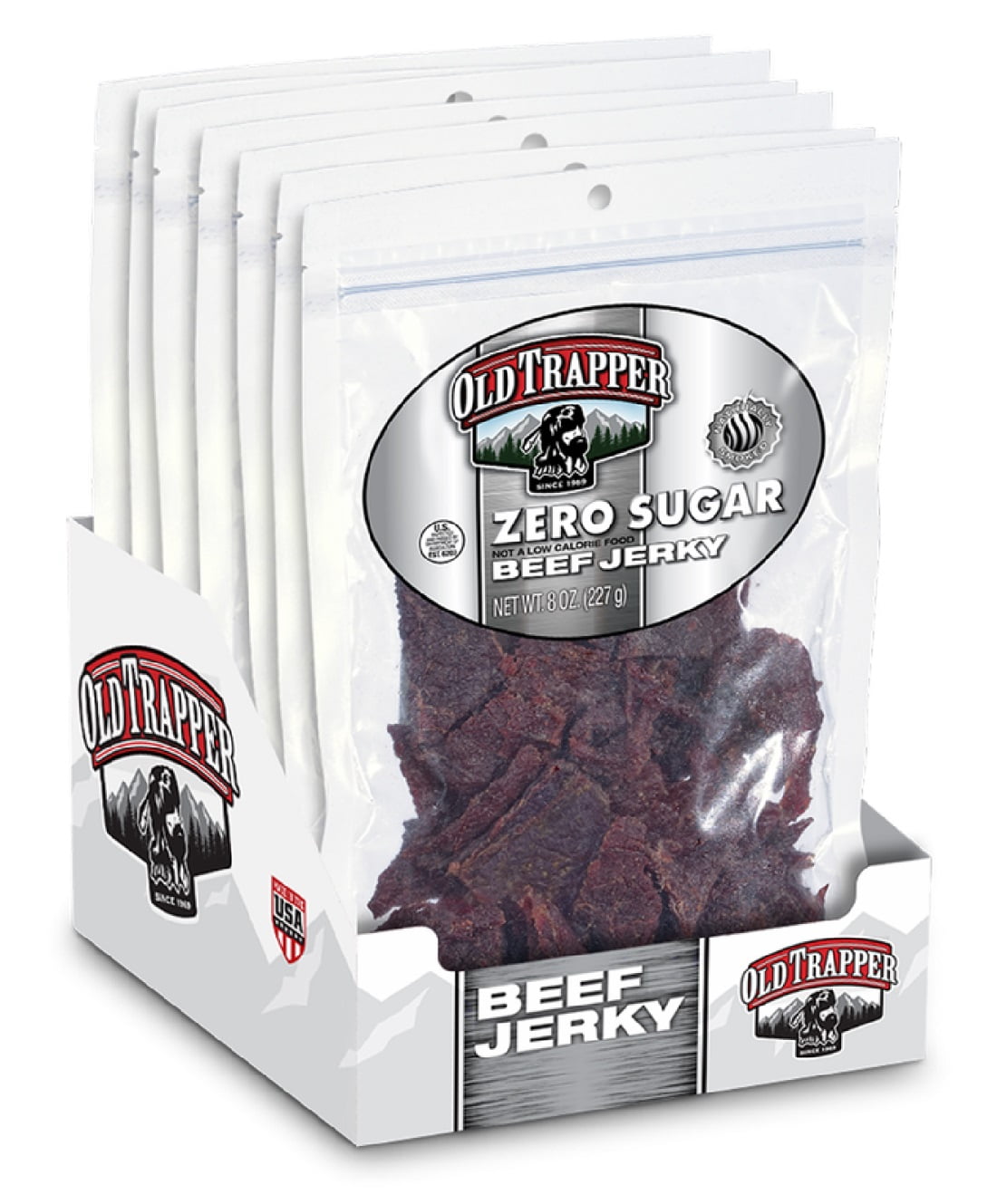 Old Trapper Zero Sugar Original Flavor Beef Jerky 8oz Resealable Bag ...