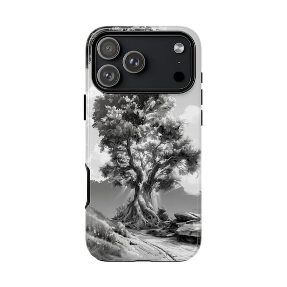 Old Tree Gnarled Roots Charcoal Gray Case with iPhone 17 to 11 Pro Max ...