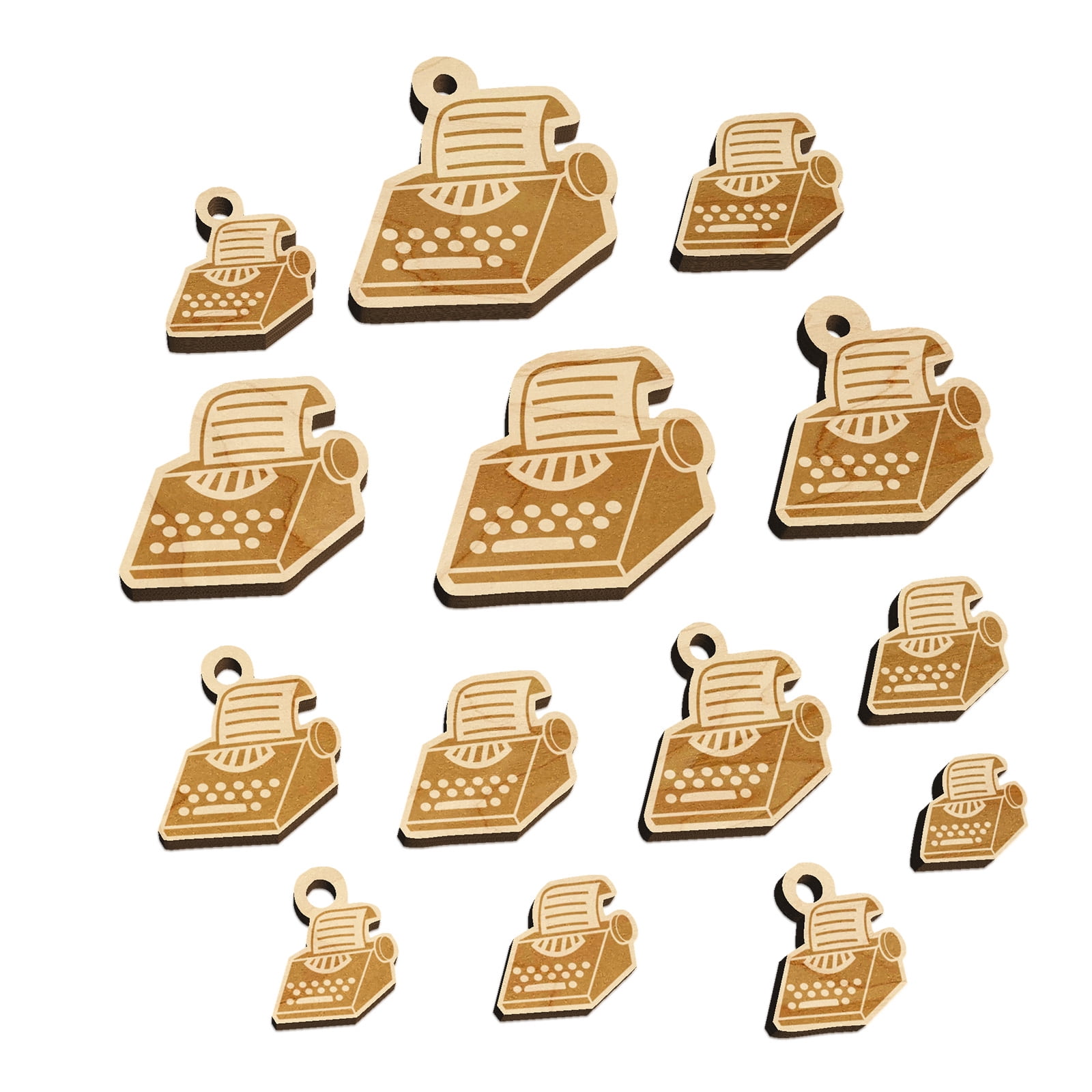 Old Typewriter Icon for Novels Books and Letters Wood Mini Charms ...