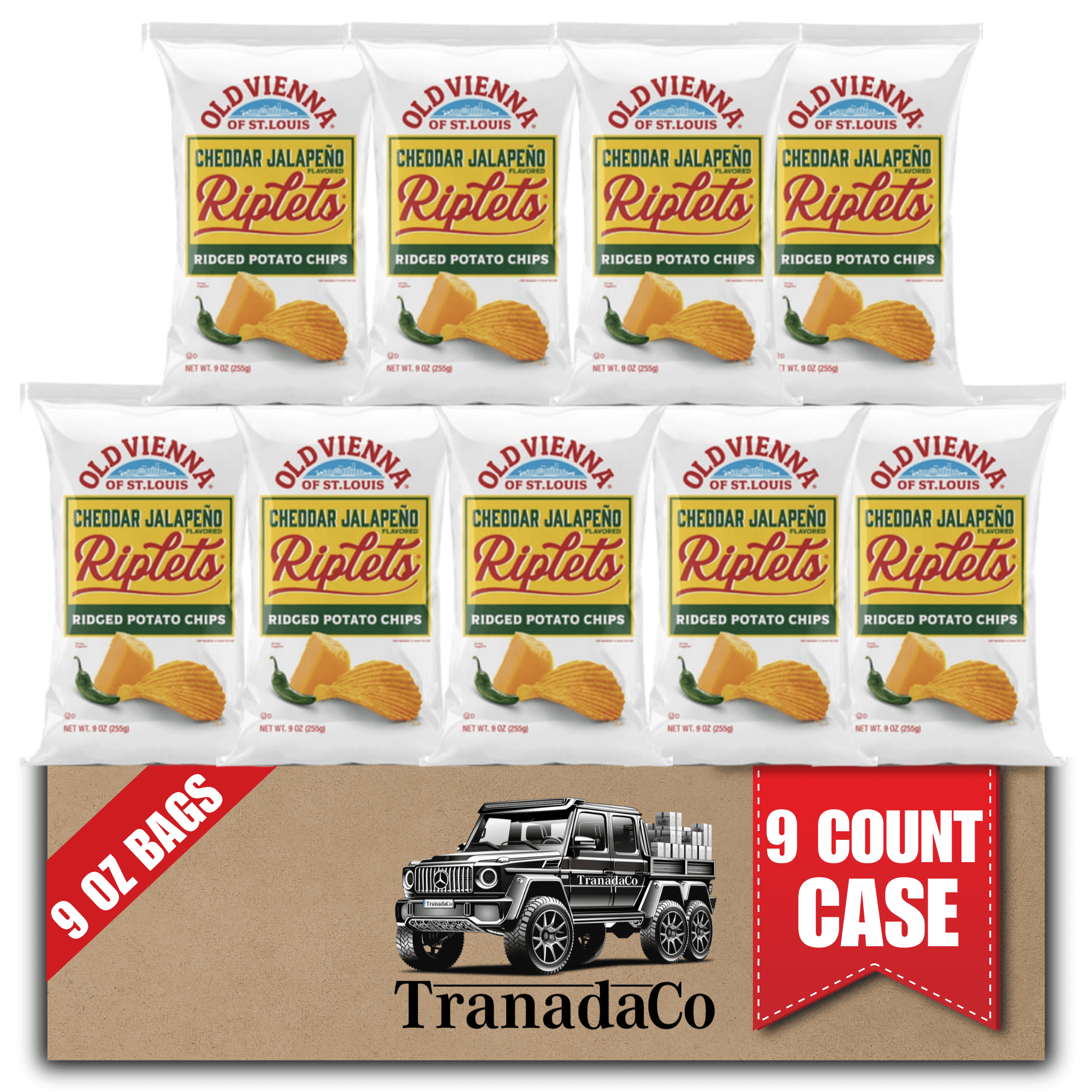 Old Vienna of St. Louis Cheddar Jalapeno Riplets Potato Chips 9oz Bags ...