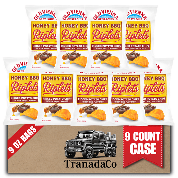 Old Vienna of St. Louis Honey BBQ Riplets Chips 9oz Bags (9 Count ...