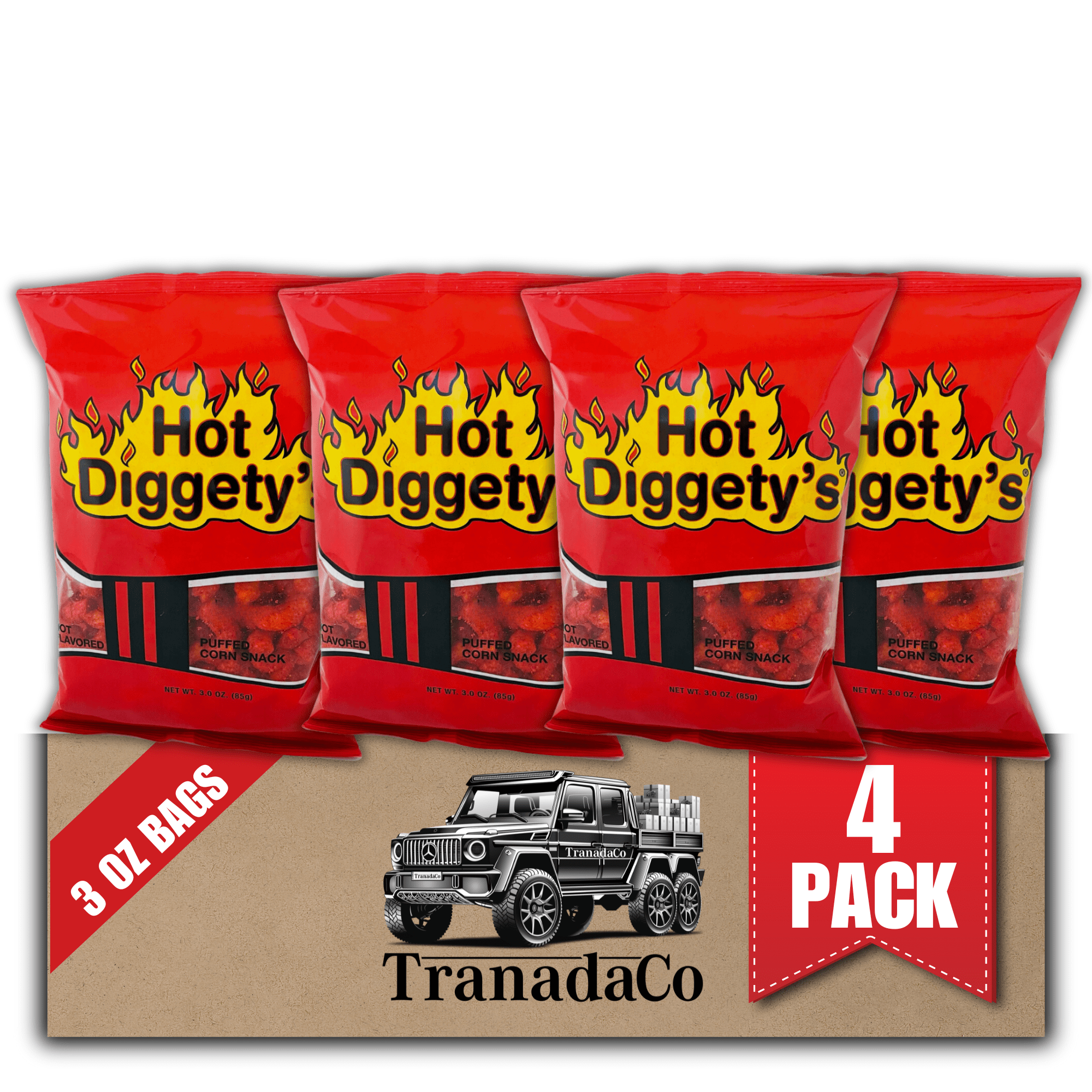 Old Vienna Hot Diggety's Hot Cheese Puffs, 3 oz Bags (Pack of 4) - Sold ...