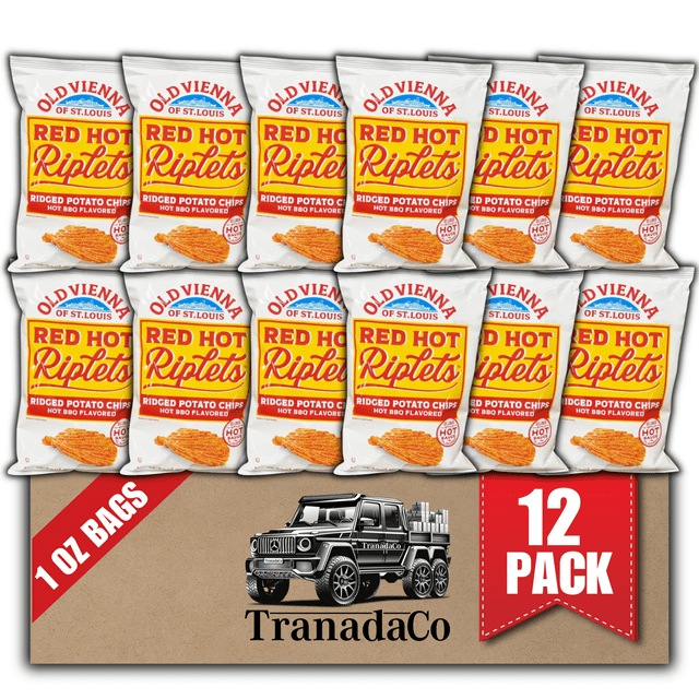 Old Vienna of St. Louis Red Hot Riplets Hot BBQ Chips 1oz Bags (Pack of ...