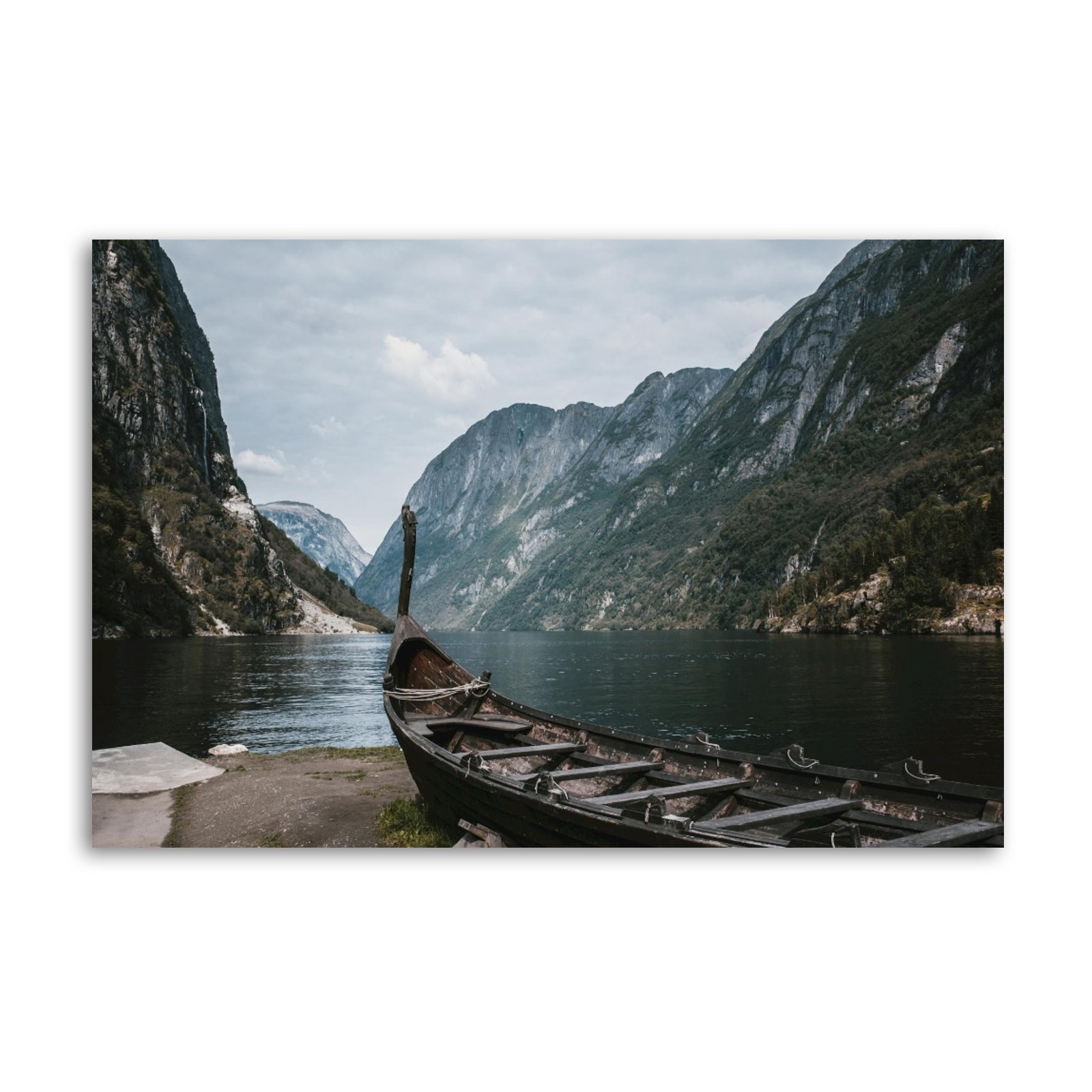 Old Viking Longship Ship Boat Norway Lake Poster Cool Artworks Painting ...