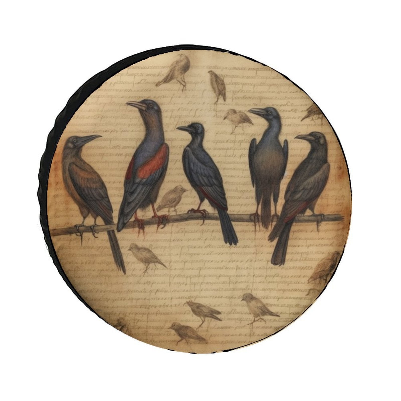 Old Vintaghe Black Bird Camper Spare Tire Cover Vintage Crow Black ...