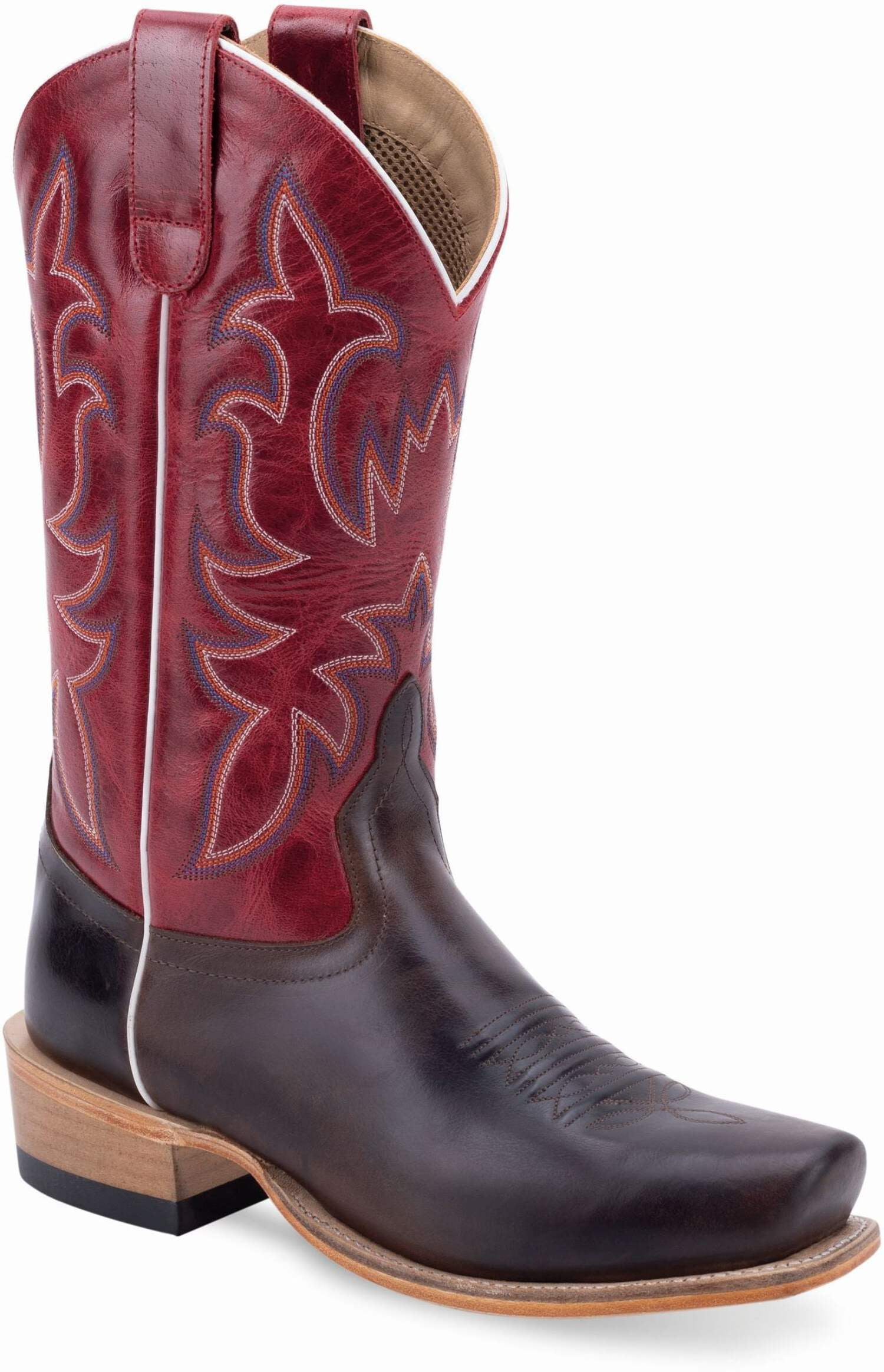 Old West Brown Foot Red Shaft Men's Western Boots - Walmart.com