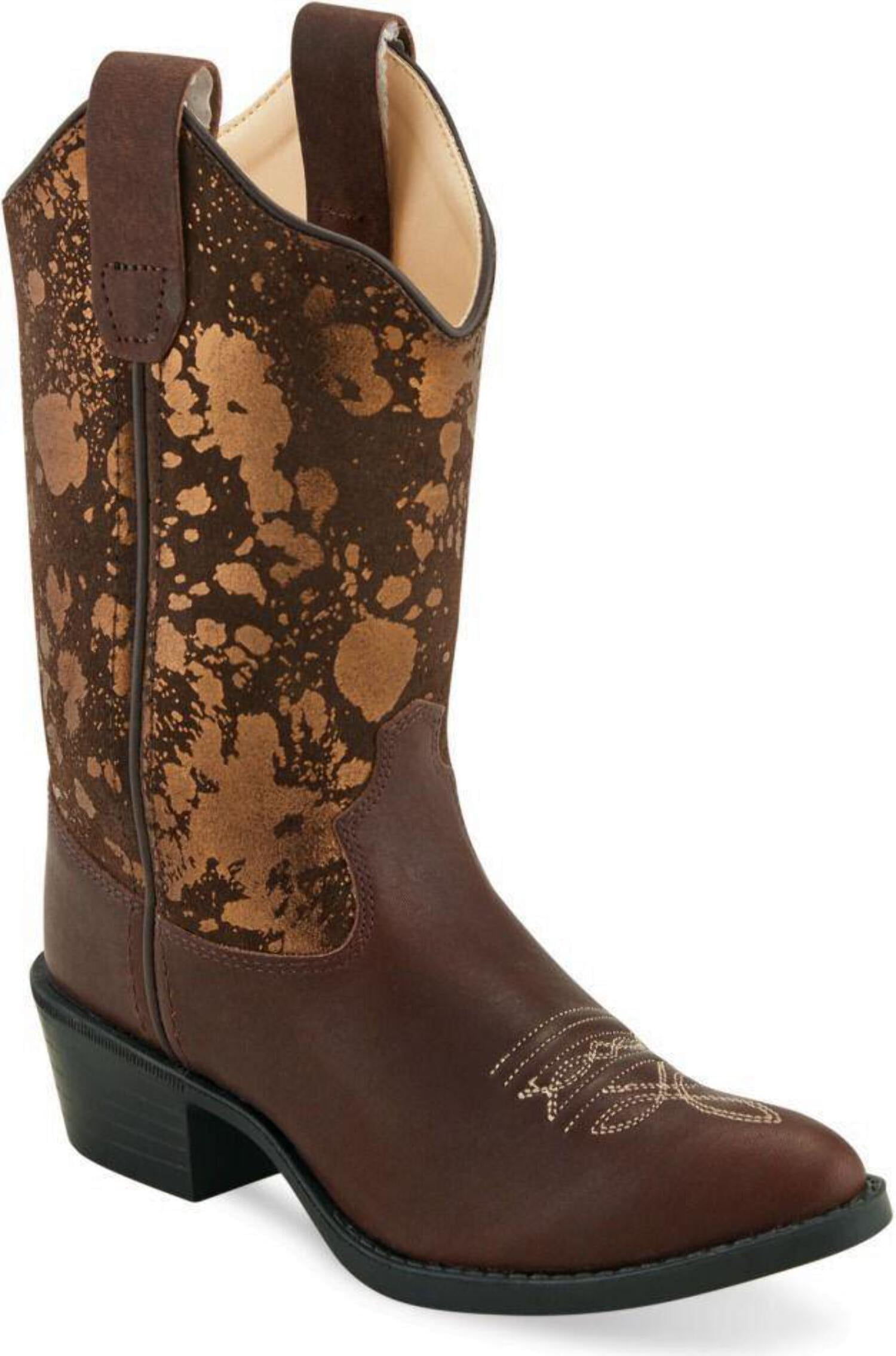 Old West Brown Splatter Brown Childrens Western Boot - Walmart.com