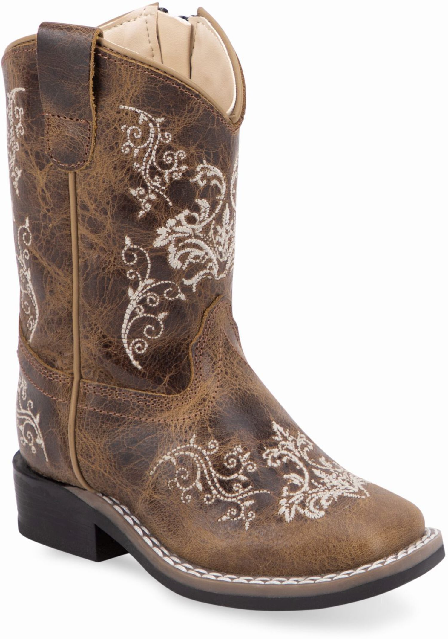 Old West Burnt Tan Toddler's Broad Square Toe Boots - Walmart.com