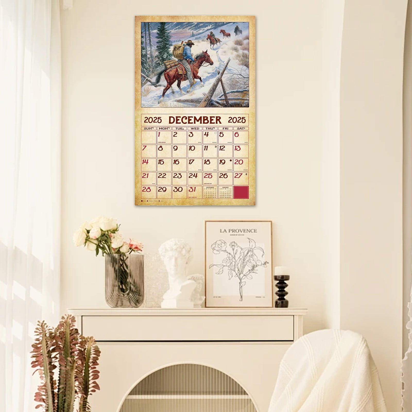 Old West Calendar 2025 Vintage Wall Calendar 16 Month X Large Size ...