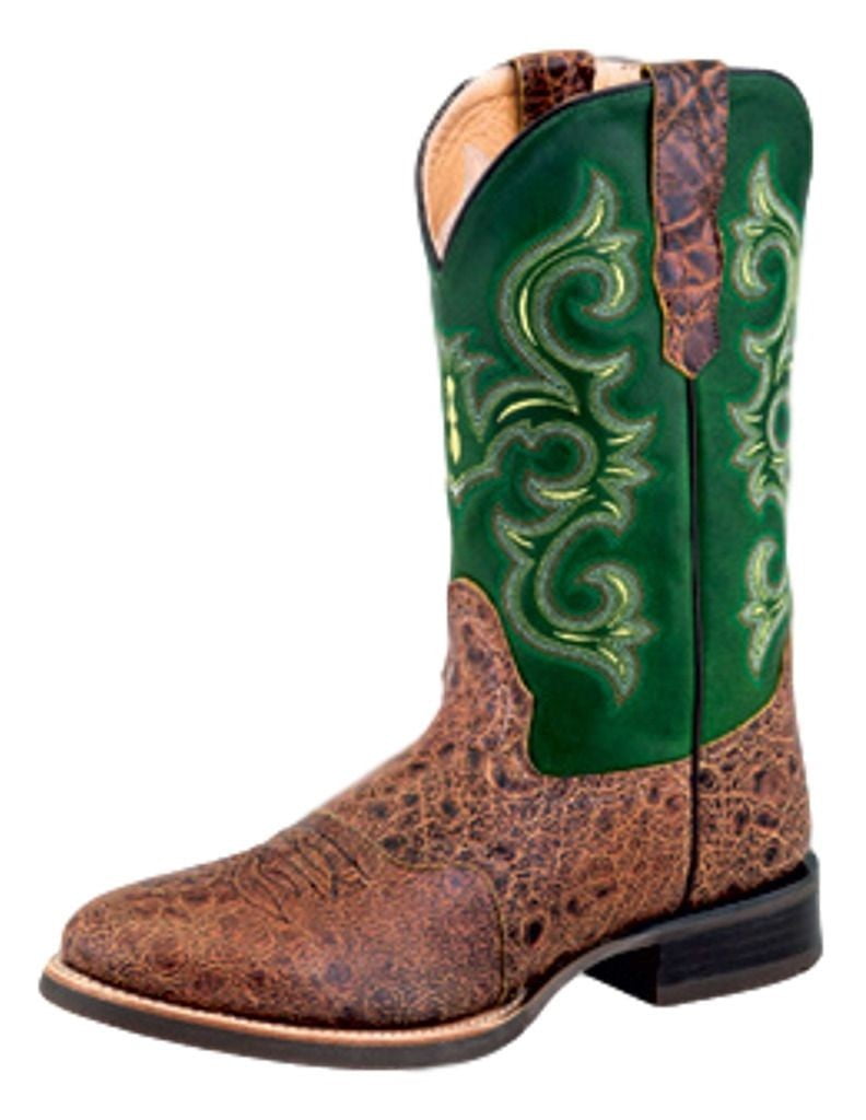 Old West Cowboy Boots Mens Stitching Natural Welt Burnt Vintage 5702 ...