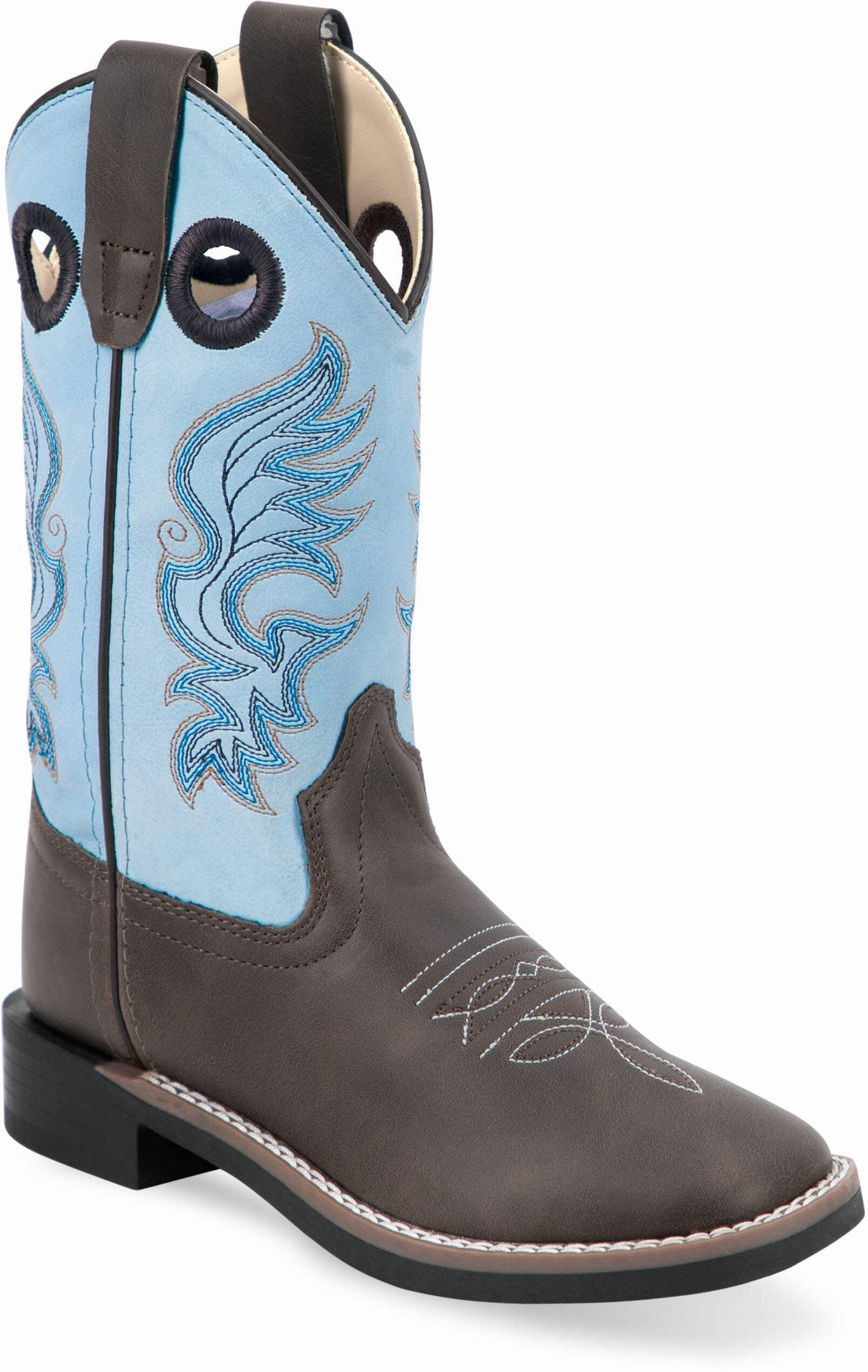 Old West Dark Brown Crazy Horse Foot Sky Blue Shaft Children All Over ...