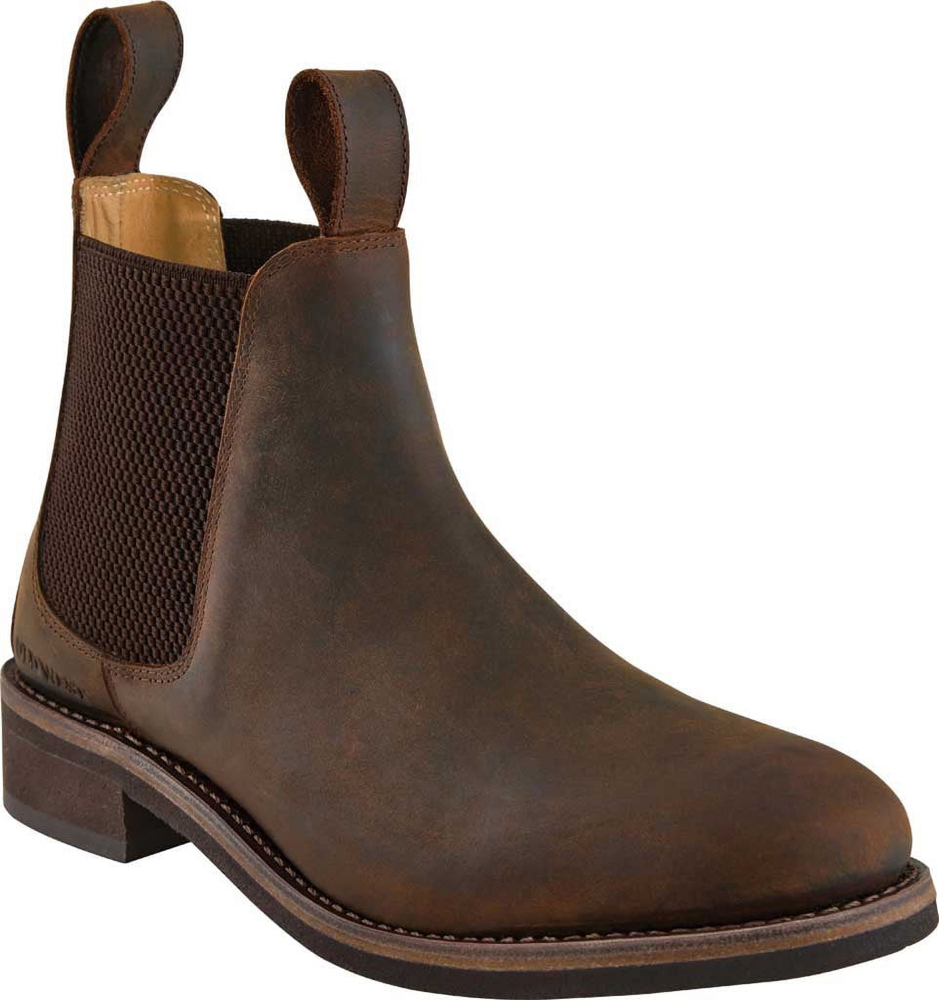 Old West Dark Brown Womens Leather Chelsea Ankle Boots 5M - Walmart.com